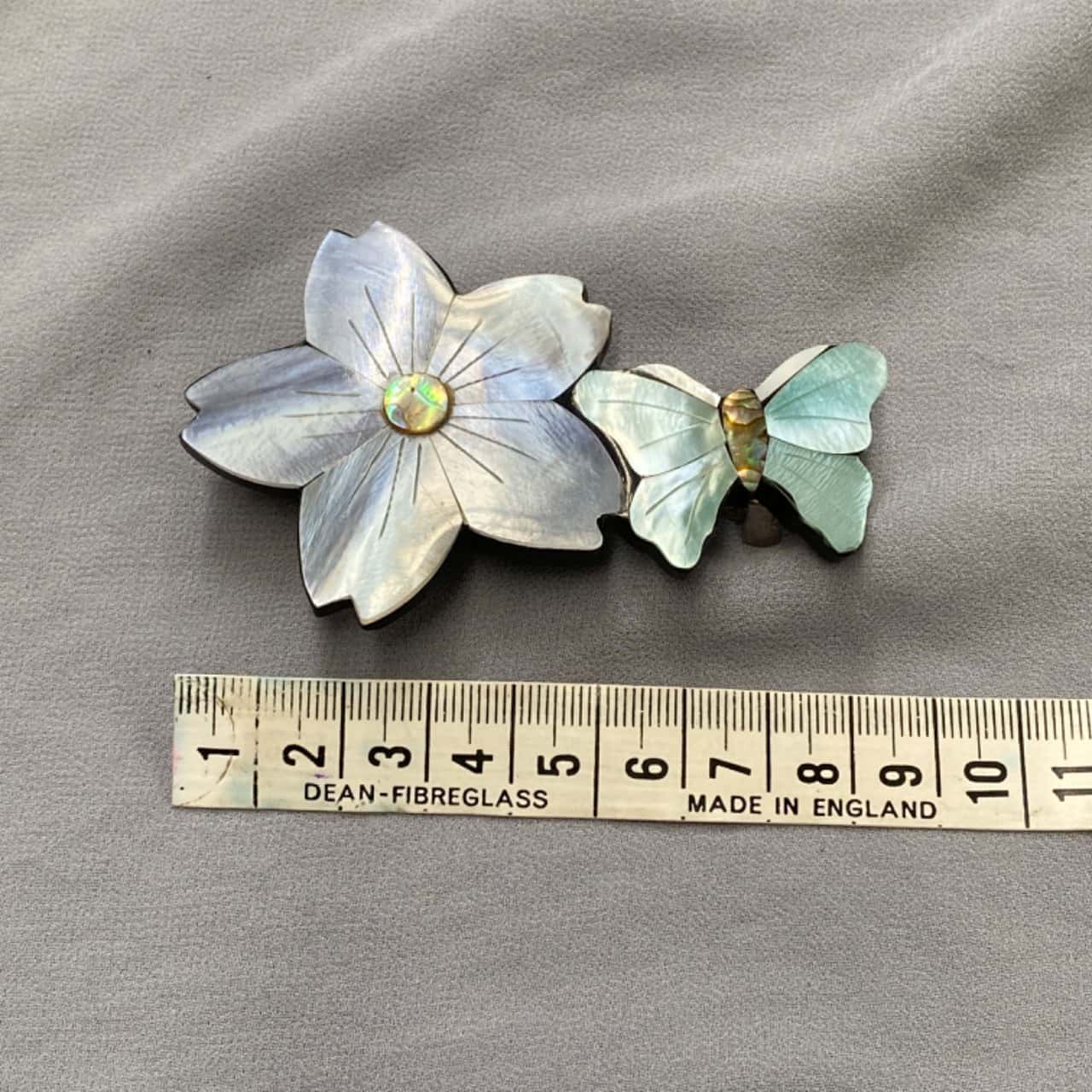 Womens Blue & Green Flower & Butterfly Hairclip(s)