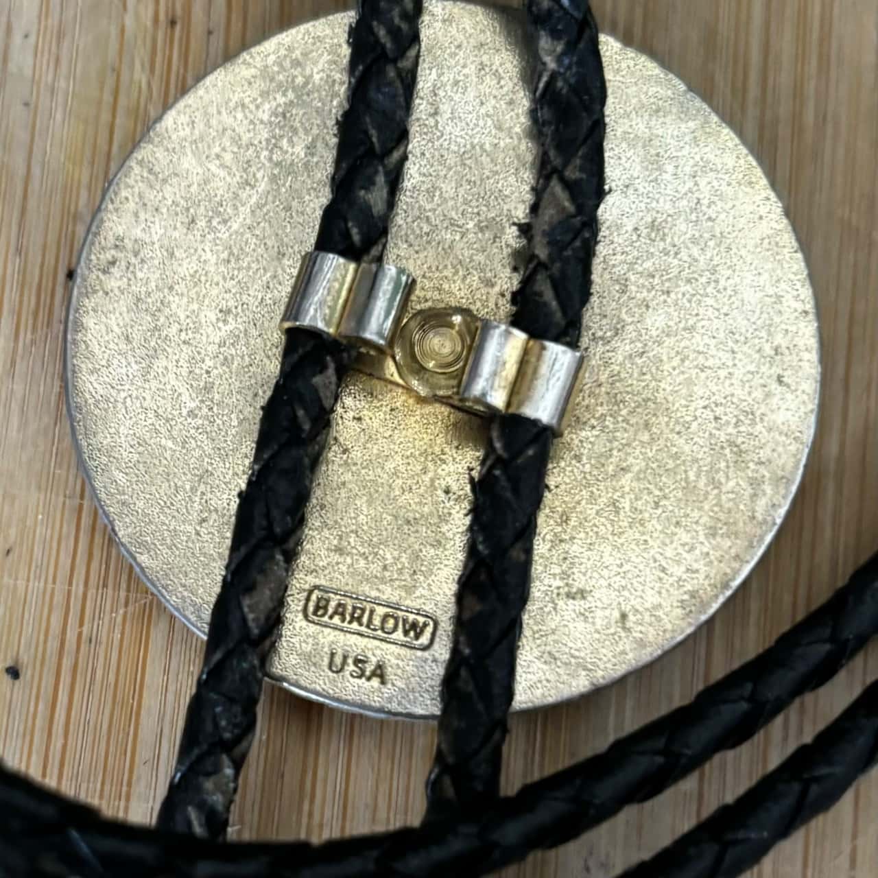 Vintage Barlow Deer Gold Tone & Enamel Bolo Tie (s)