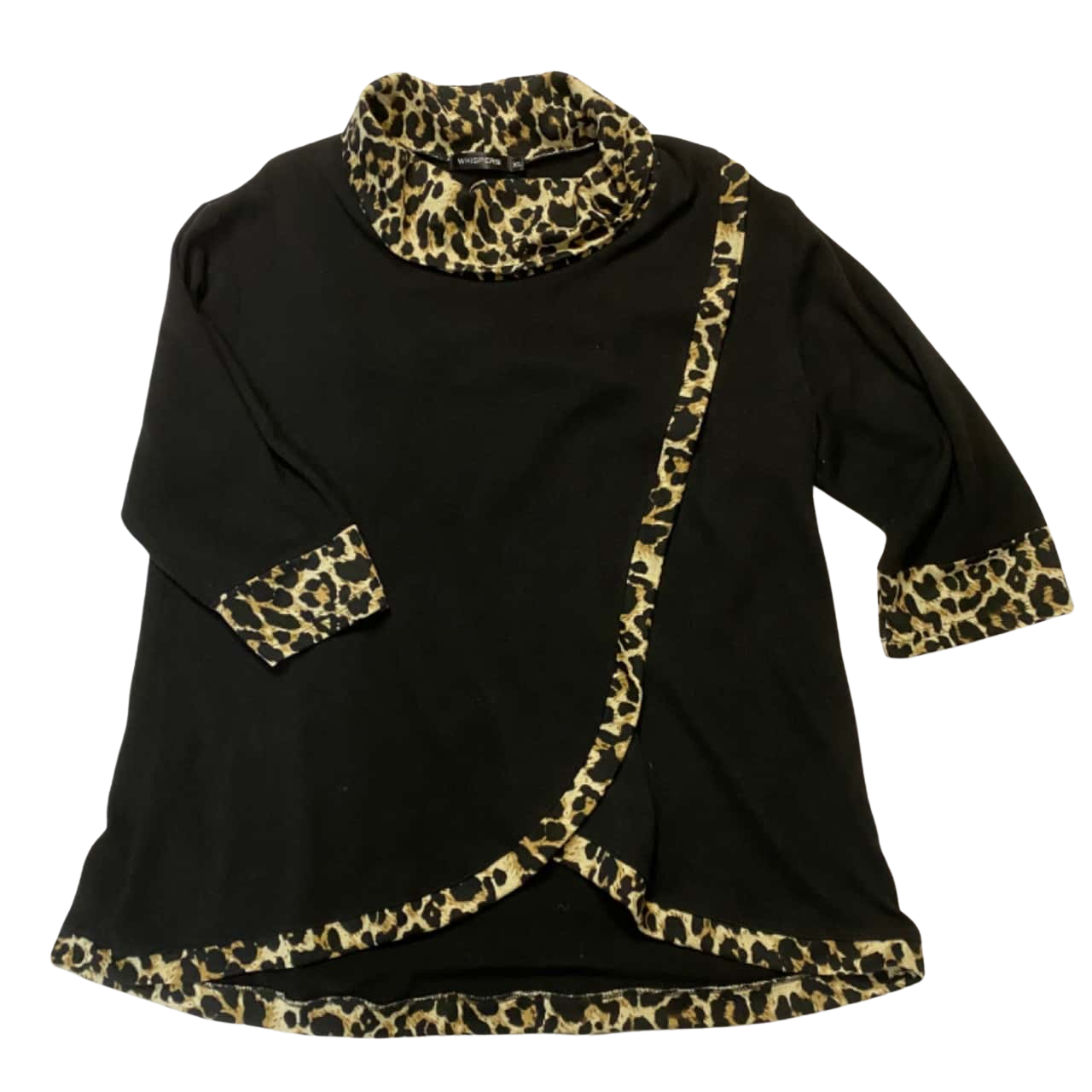 Whispers Size XL Animal print/Black Light Weight 3/4Sleeve Jumper (s)