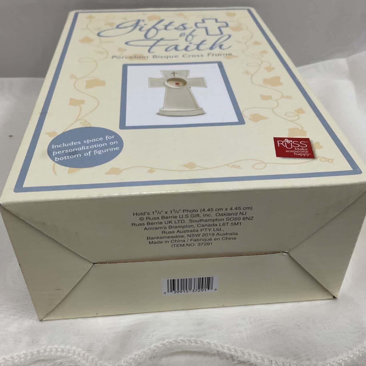 Russ Make Someone Happy Gifts of Faith Porcelain Bisque Cross Frame 210x140
