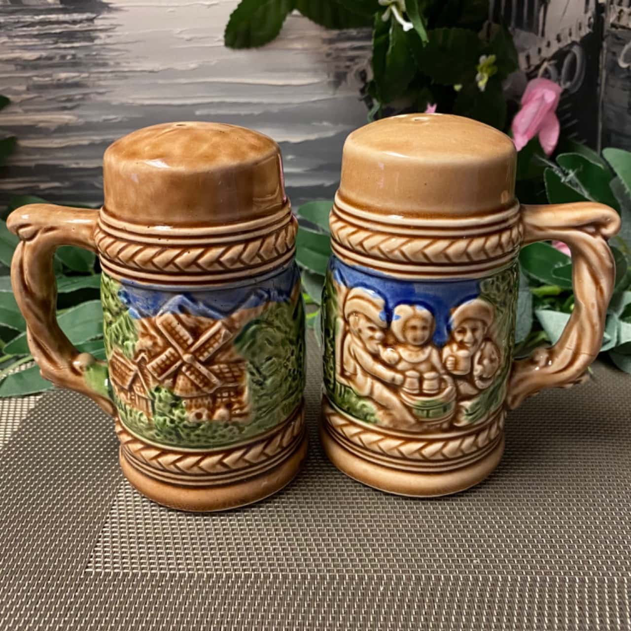 Ceramic Beer Stein Shaped Salt and Pepper Shakers