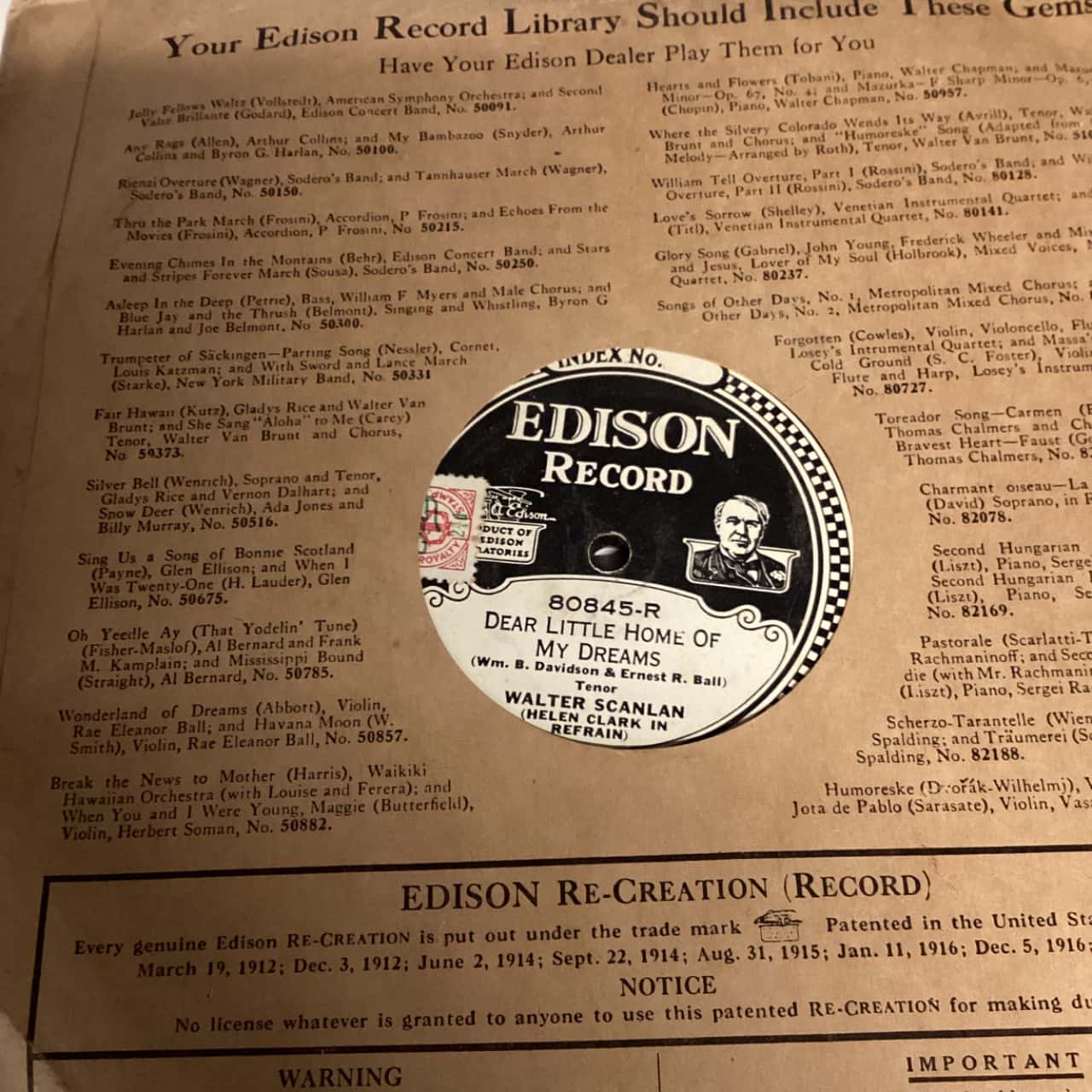Edison Record Phonograph Record