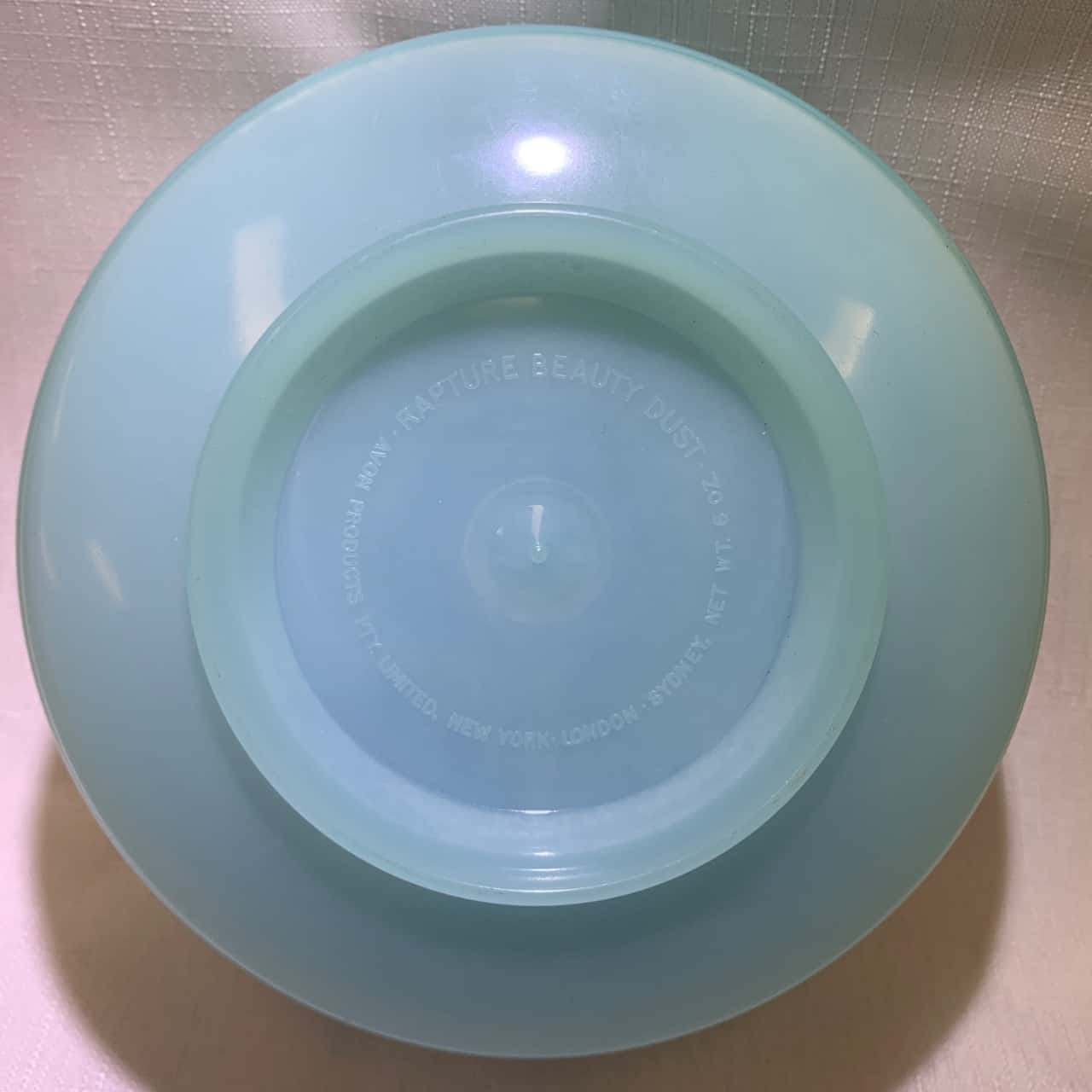 Vintage (1964) Avon Rapture Beauty Dust Powder Container, Pale Mint Green