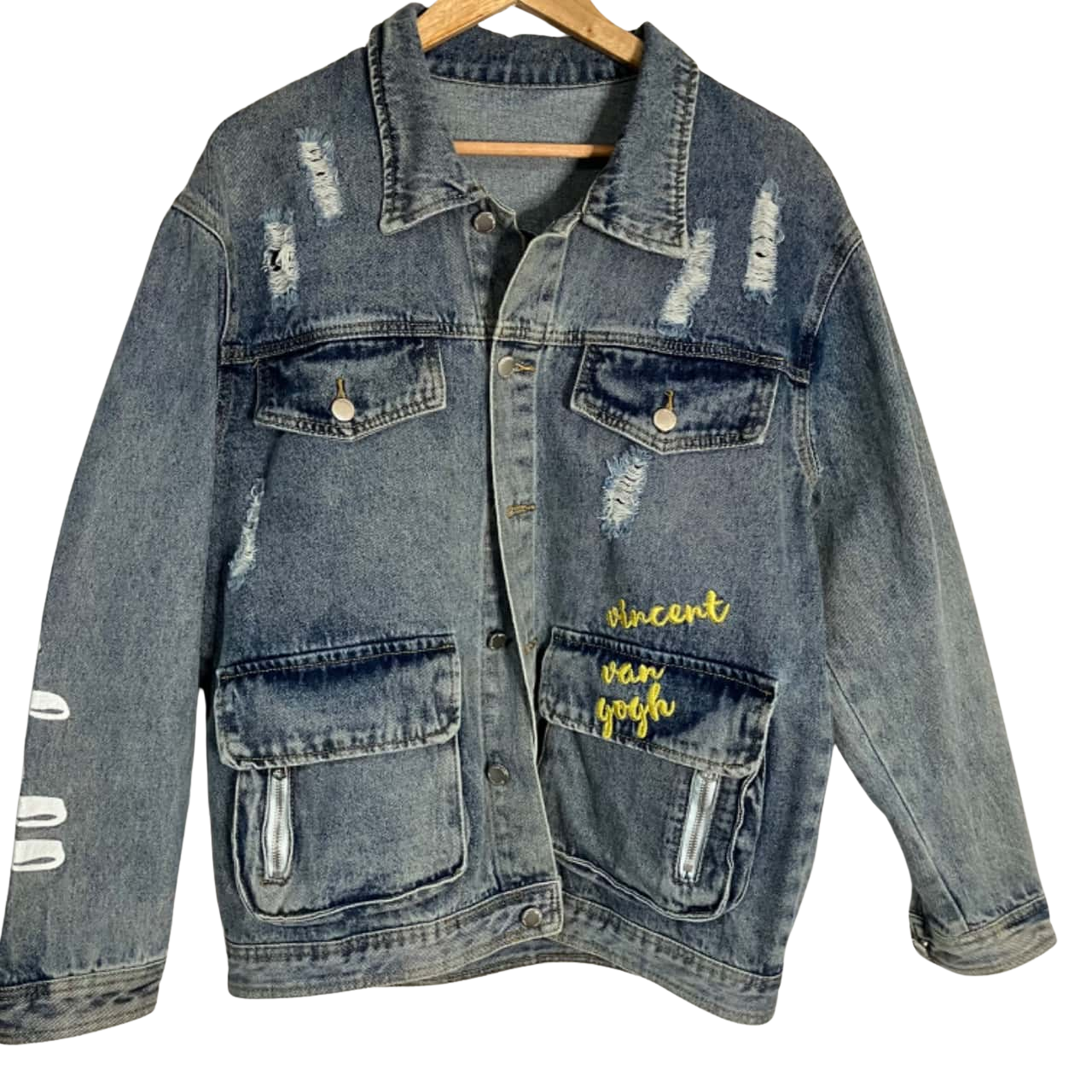 VINCENT VAN GOGH Mens Size L Denim Jacket Blue (s)