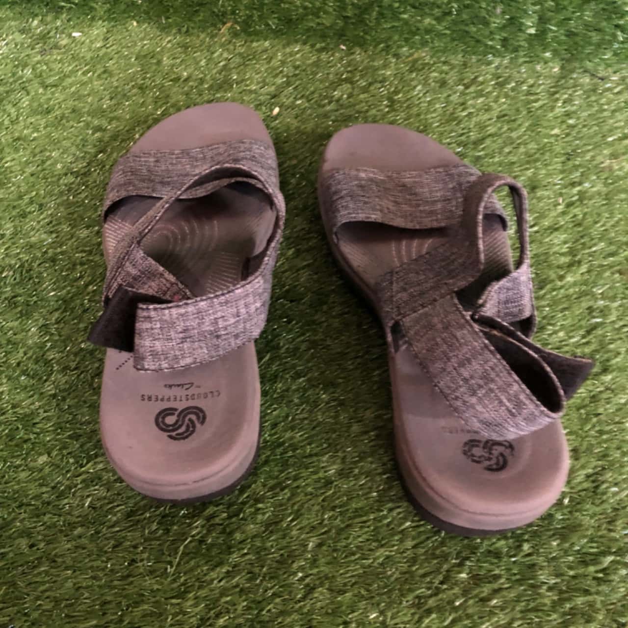 Clarks Cloudsteppers Comfort Grey Sandals Size 6.5 US(s) - Used Very ...