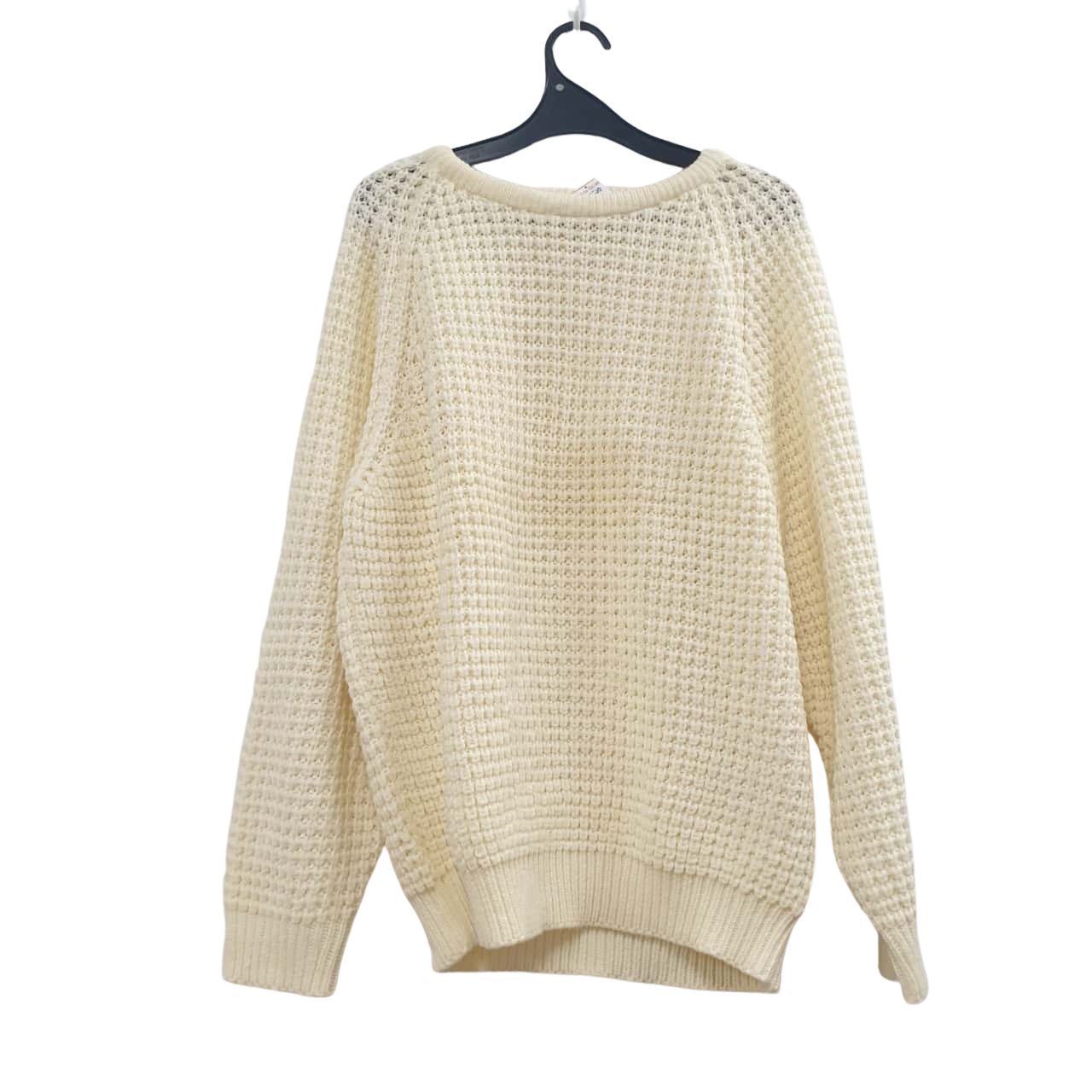 Womens Size L Wool Knit Crew Neck Cream (s)