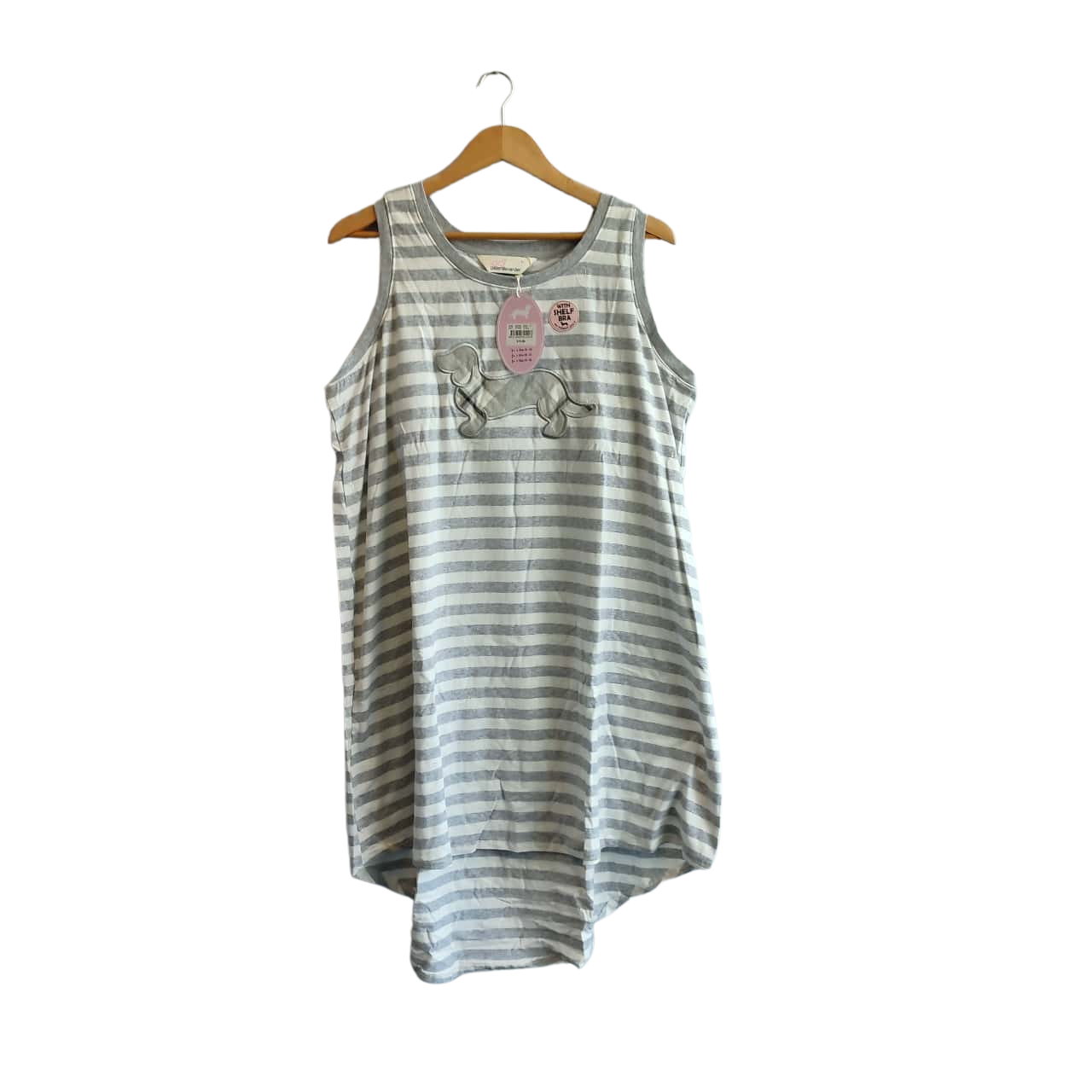 Peter Alexander Womens Size 16-18 Grey / Striped / White Sleepwear (s)