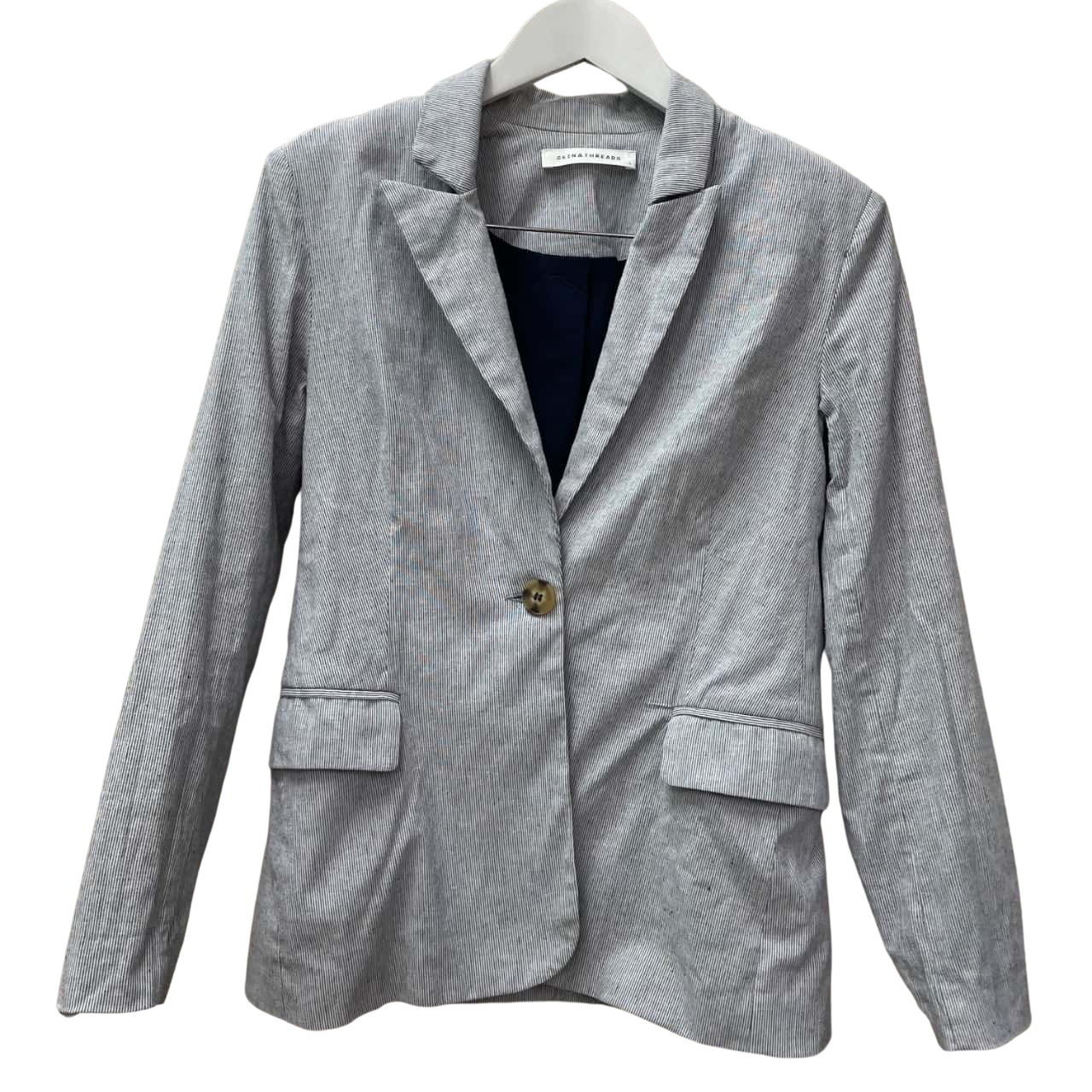 Skin and Threads Womens Size 1 Blue / Striped / White Blazer
