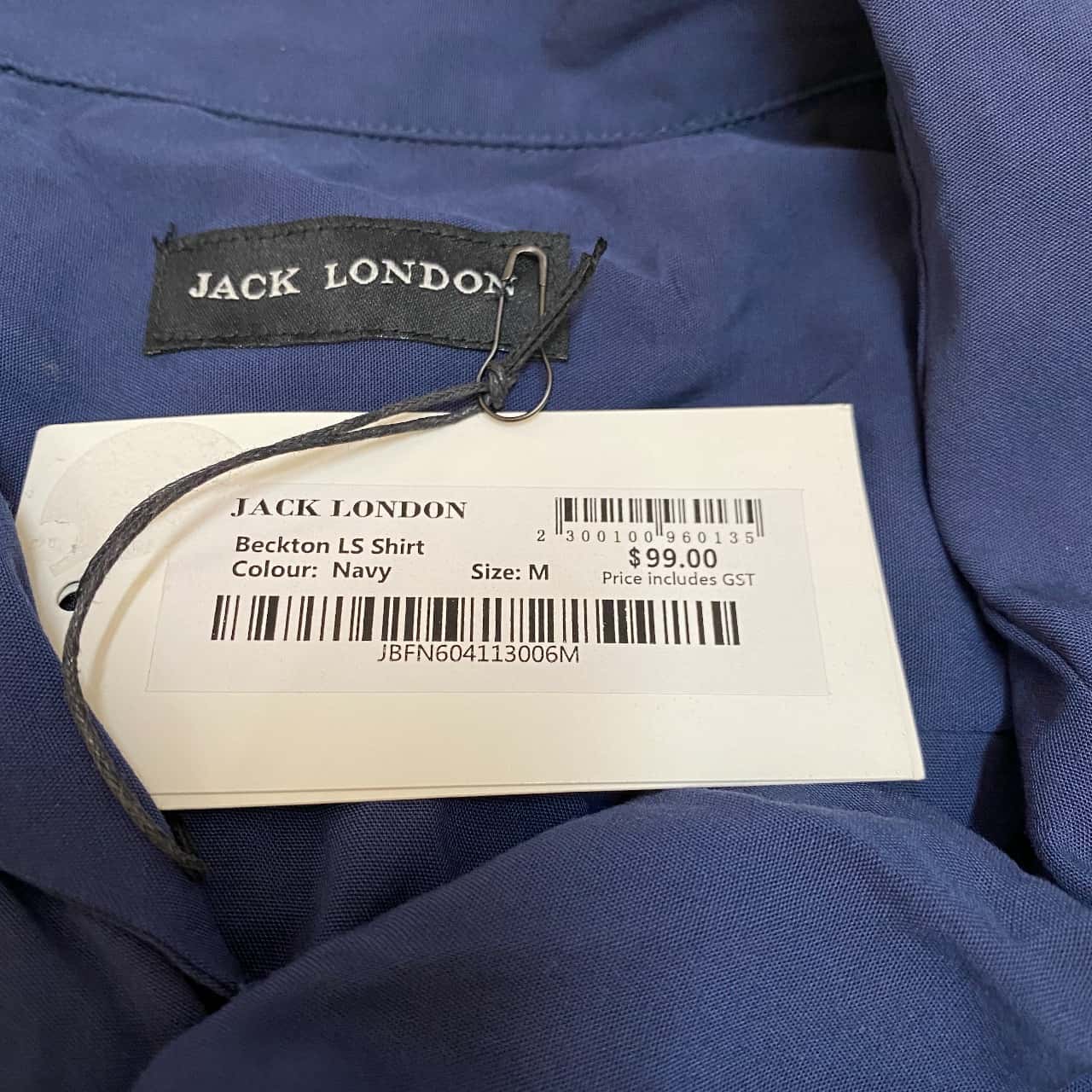 Jack London Beckton Size M Long Sleeve Navy Blue Shirt BNWT