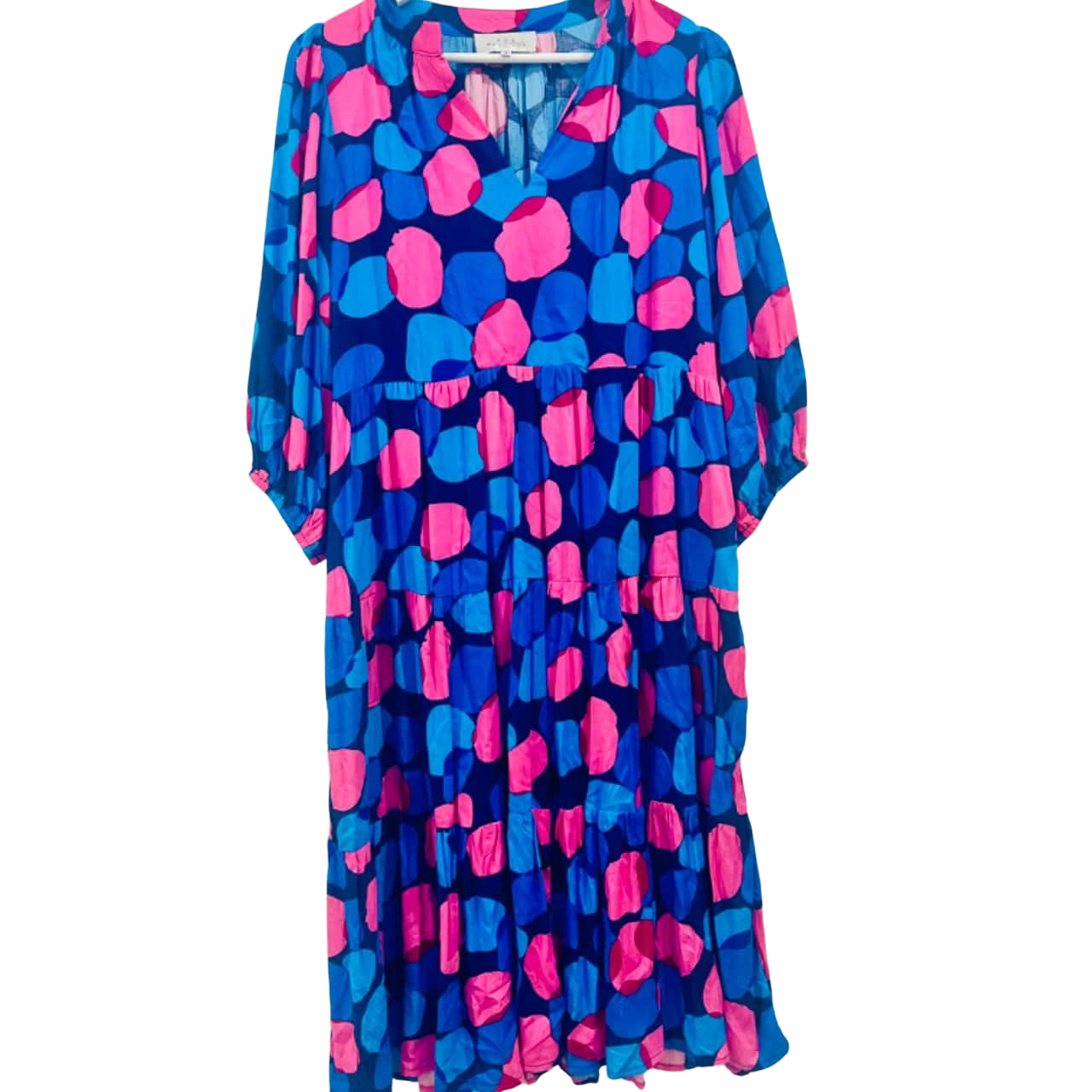 Bee Madison Blue/ pink pattern Size 8 Dress (s)