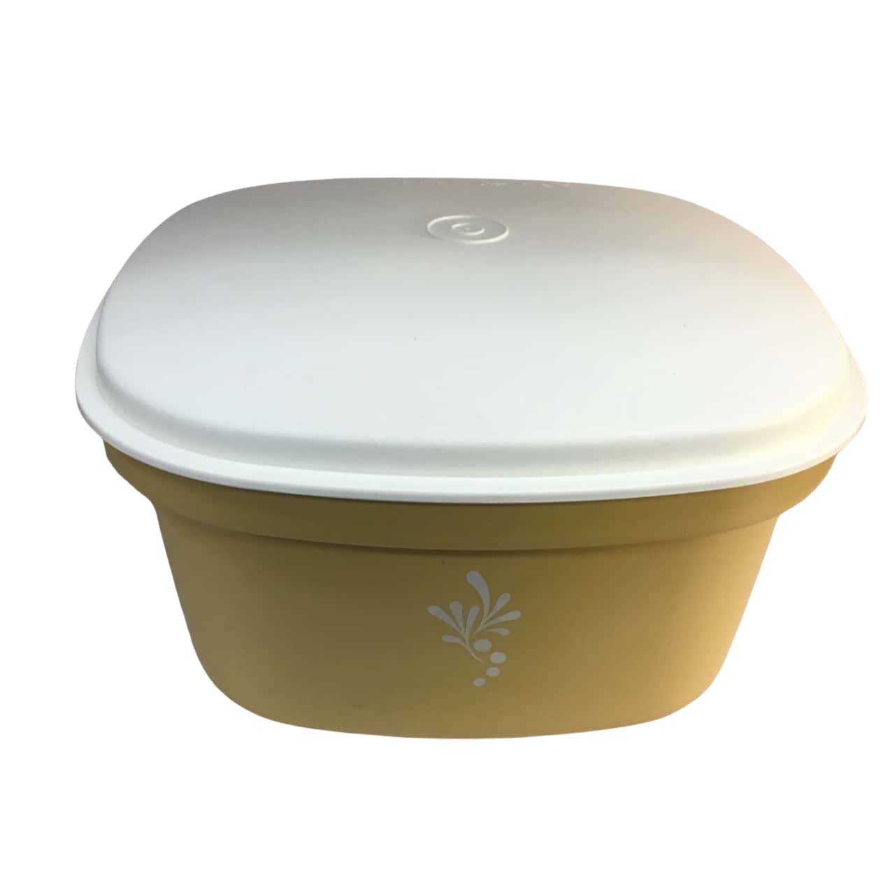 Vintage Tupperware Yellow Flower Container