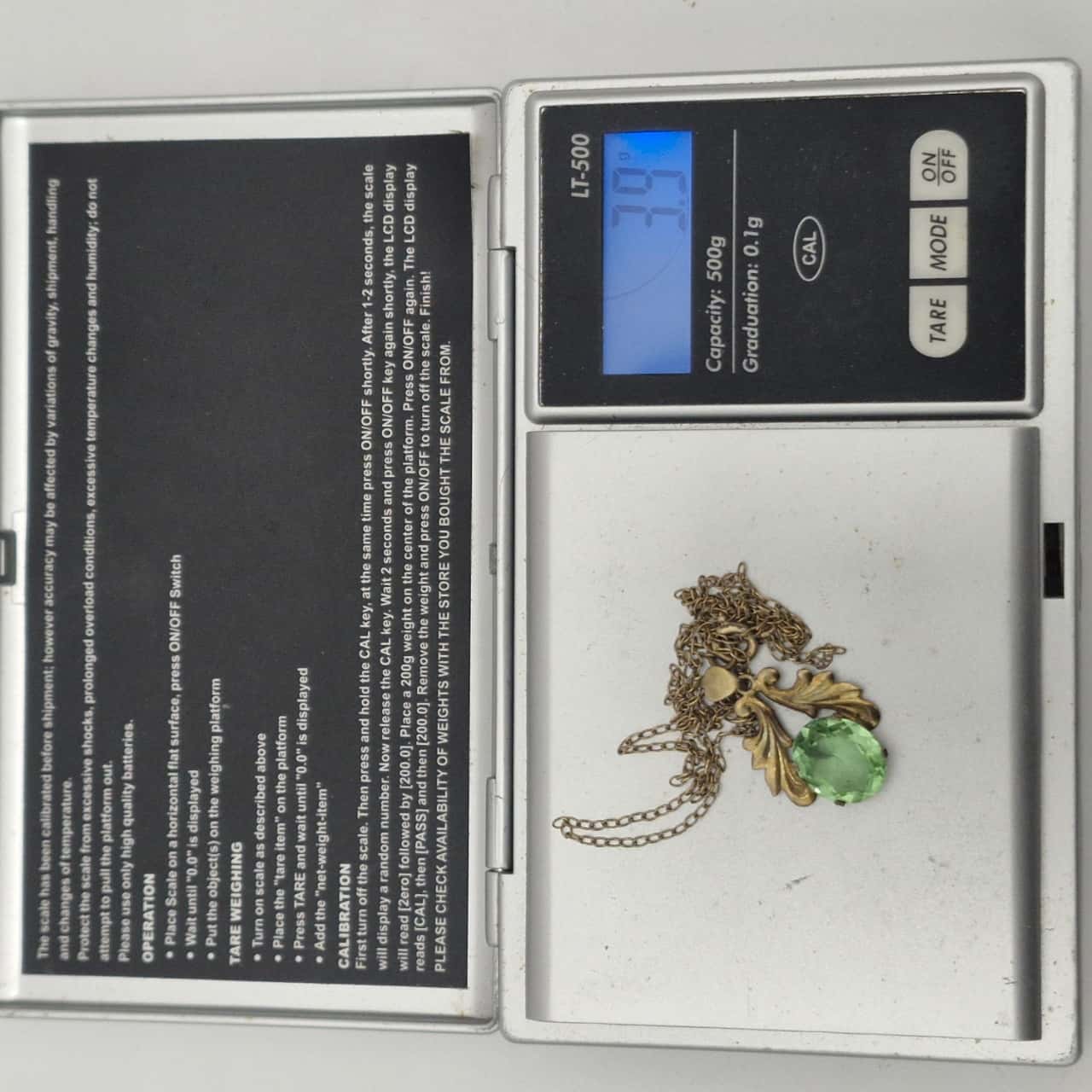 Antique Edwardian period 9ct Gold S.L. Peridot Pendant(s)