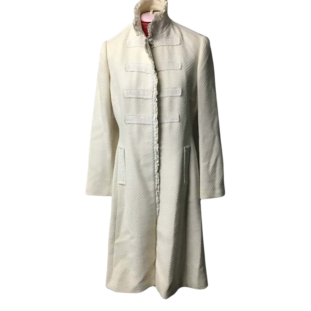 Lisa Ho Womens Size 6? Cream Wool Blend Coat(s)