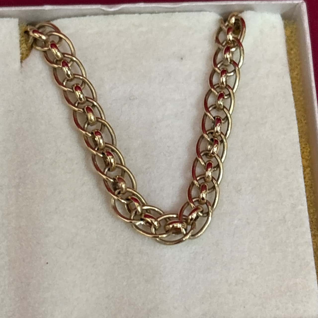 Women's 375 Italy Silver Filled Double Link Chain Bracelet