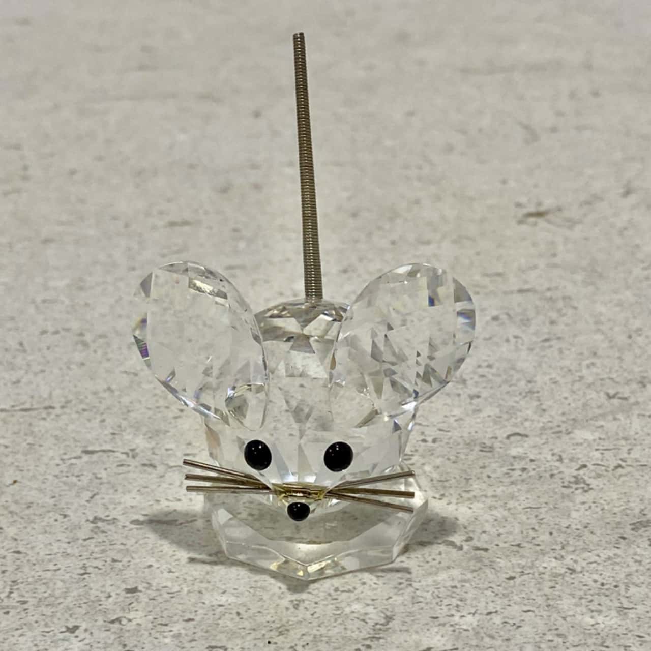 Swarovski Crystal Mouse with Metal Whiskers & Spring Tail 6cm(s)