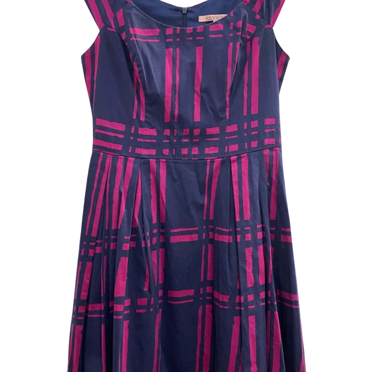Review Womens Size 12 Navy/Purple Pattern Dress(s)