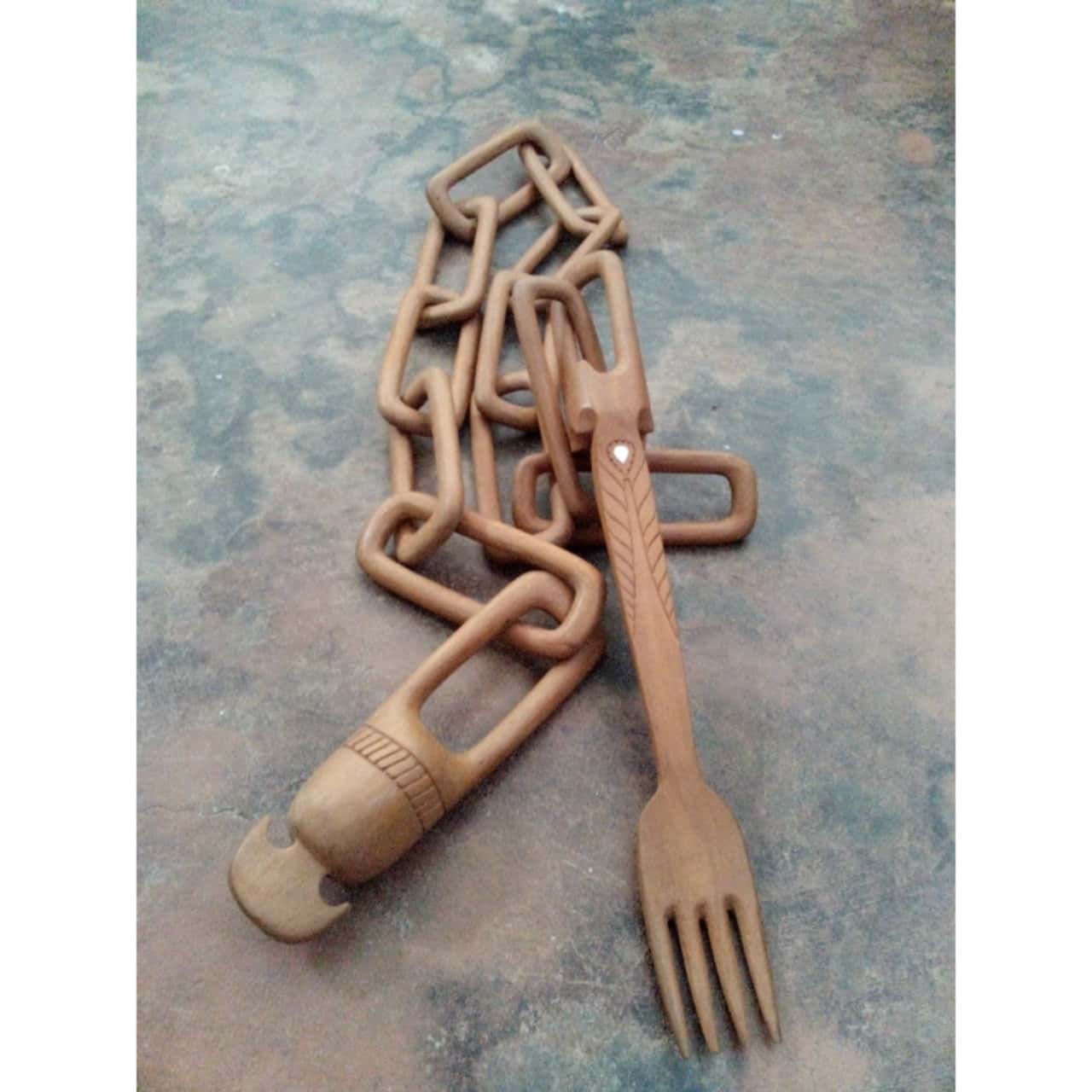 Large Wooden Fork On Chain (s)