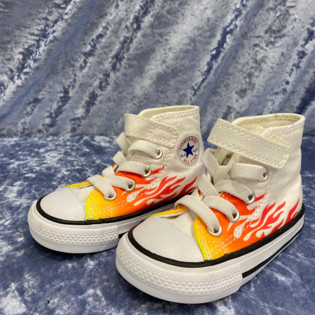 Converse Kids Size 4 Fire Design Shoes