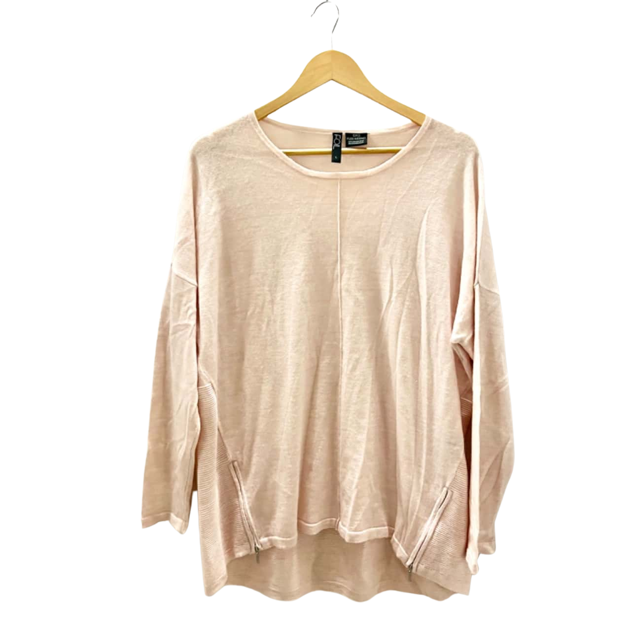 Foil 100% Merino Wool Dusty Pink Jumper Size L