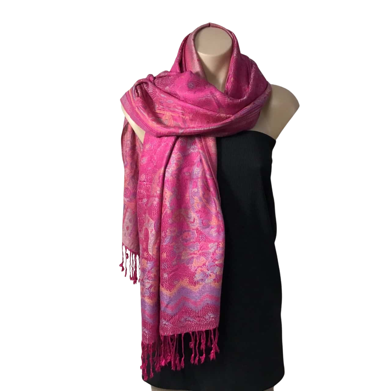 Pashmina Womens Pink / Multicoloured / Floral Pattern Shawl / Wrap(s)