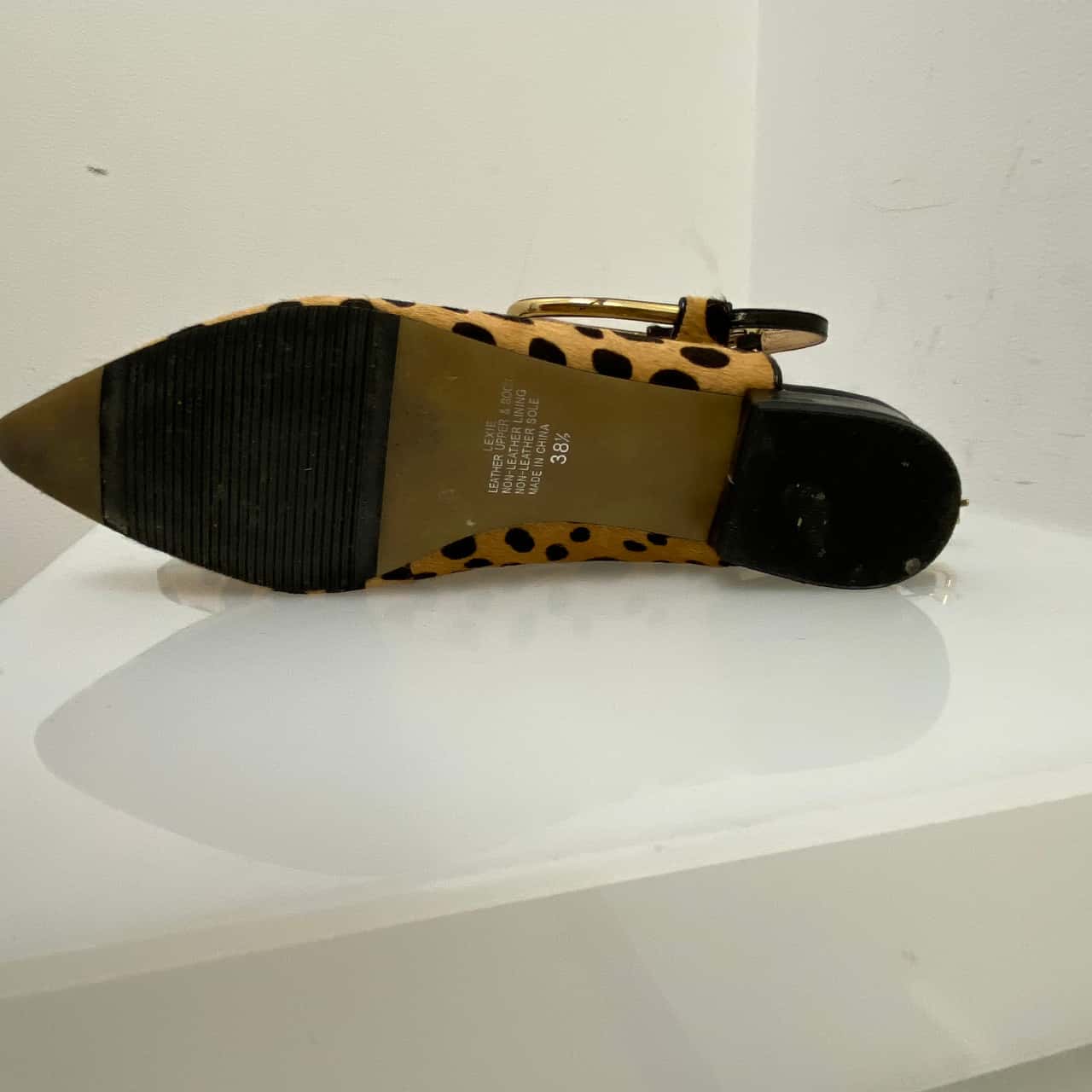 Basque Leopard Print Pony Hair Shoe. Size 38.5