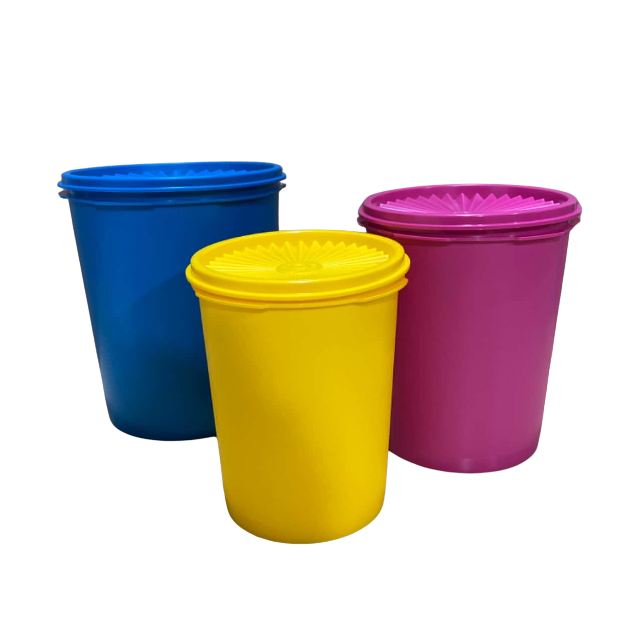 Tupperware Canister Set of 3 Blue/Yellow/Pink(s) - New Without Tags ...