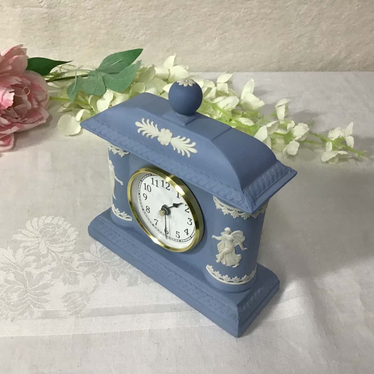 Vintage Wedgwood Jasperware Blue / White Pattern Rectangular Clock(s ...