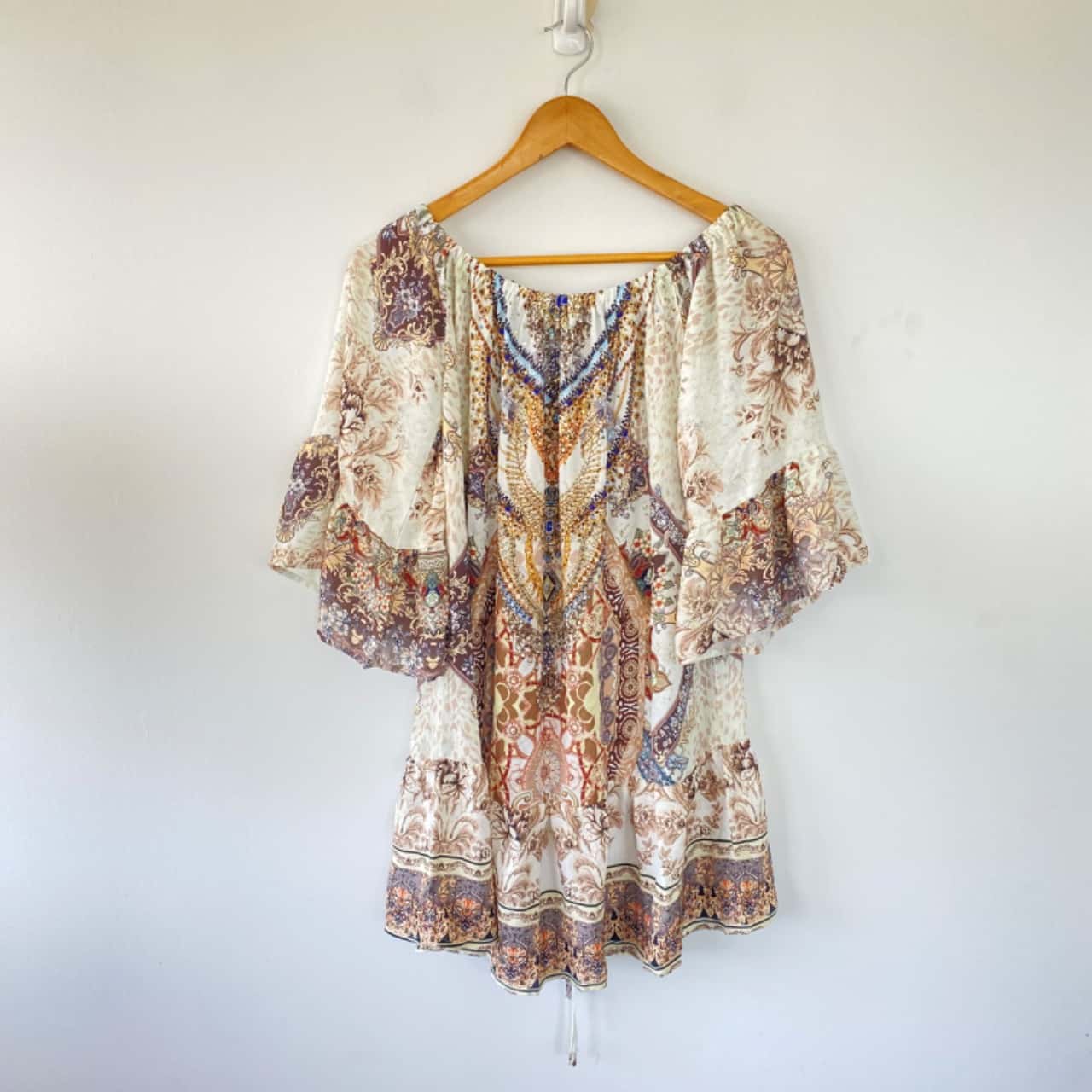 Gems Exclusive Print By Lorraine Designs Embellished Long Sleeve Mini ...