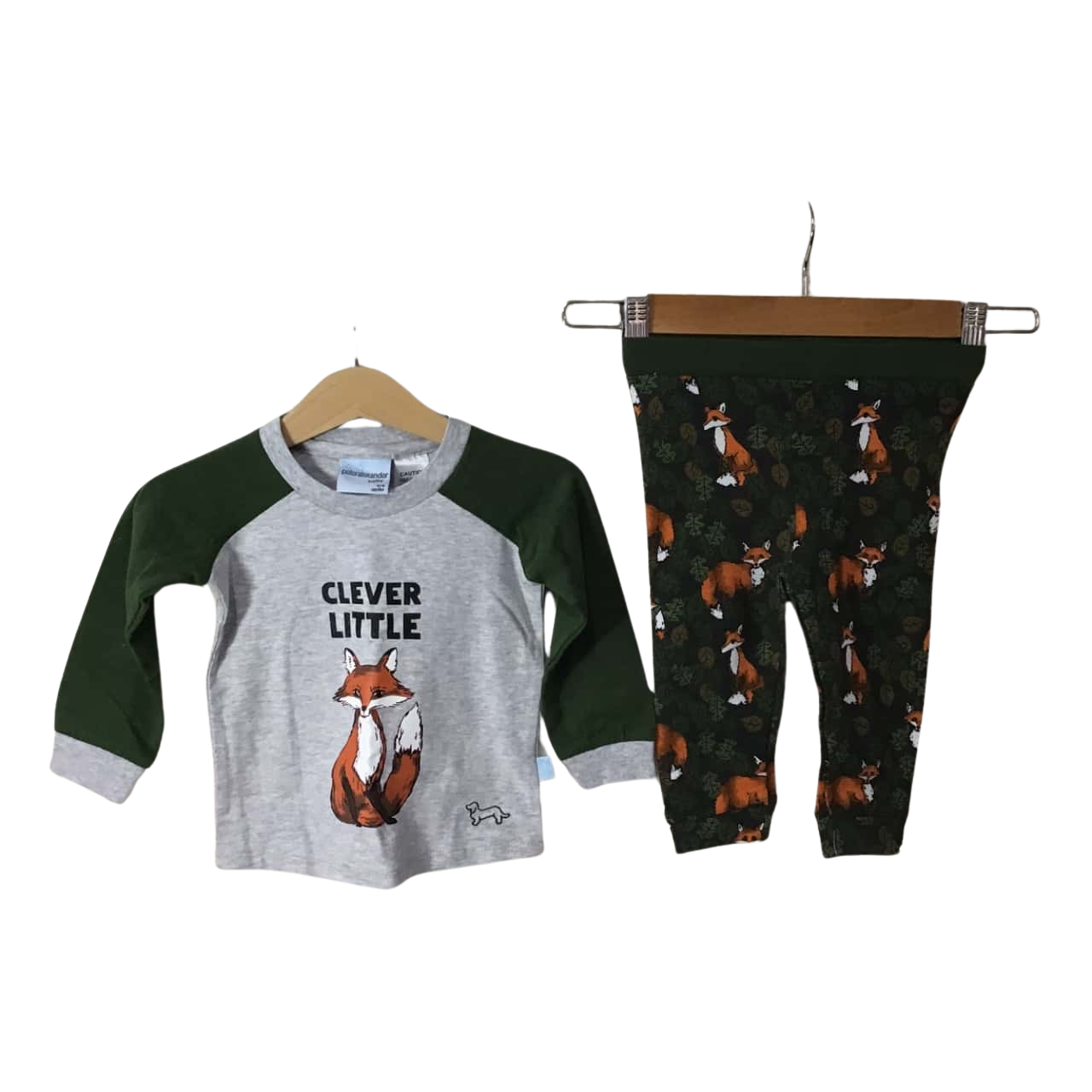Peter Alexander Baby Size 6-9 mths Black / Grey / Khaki Fox Pattern ...