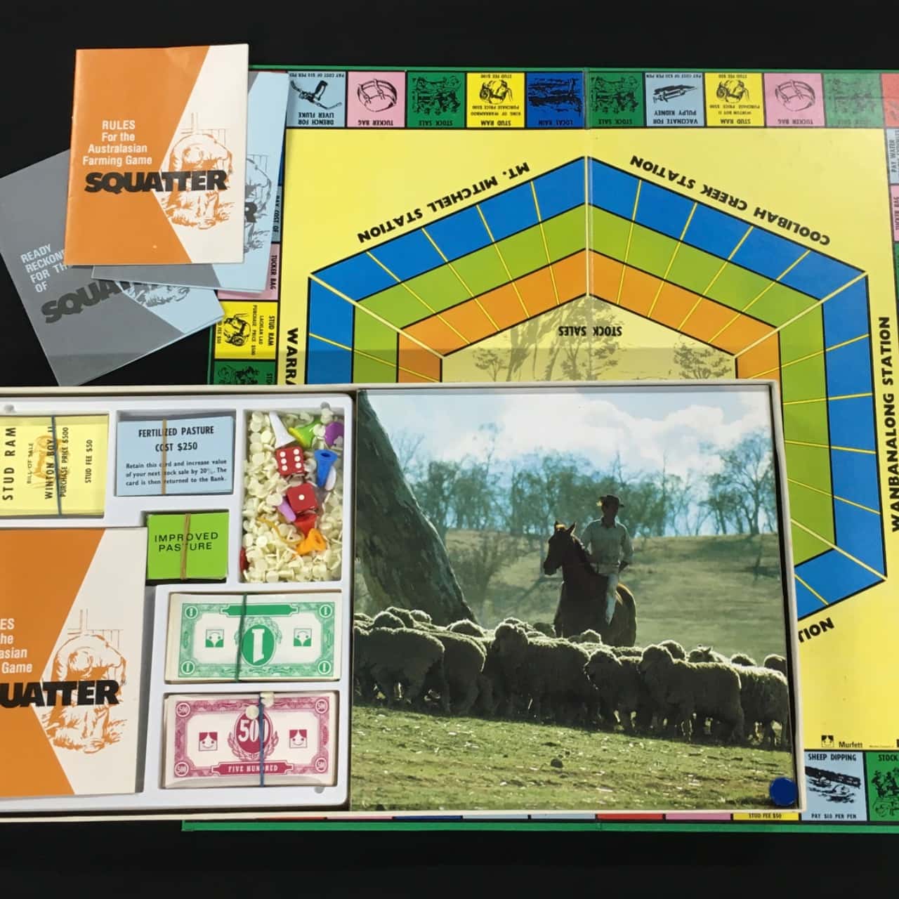 VINTAGE - SQUATTER - The Australian Farming Simulator 1961 board game(s)