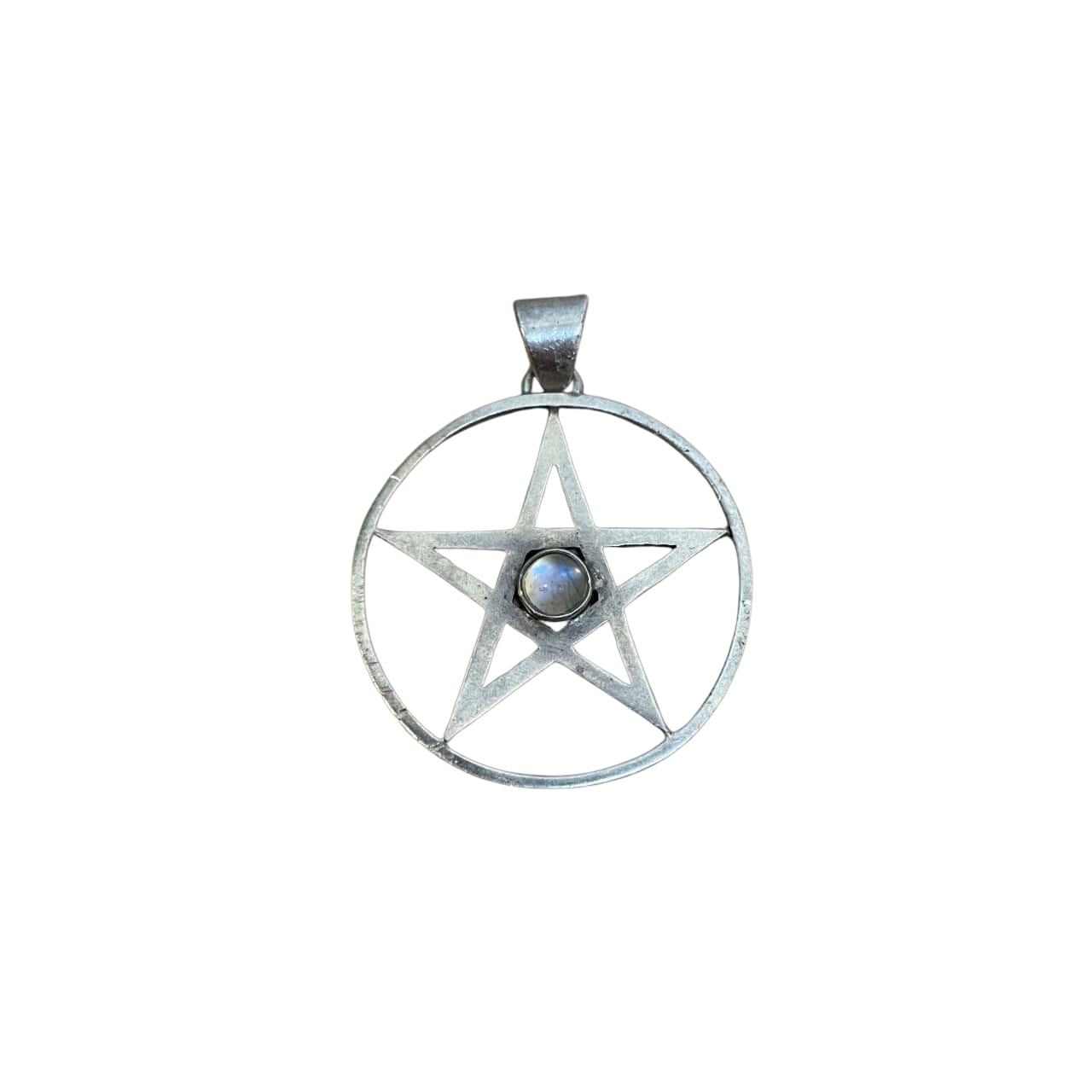 Sterling Silver 925 & Moonstone Pentagram Star Pendant
