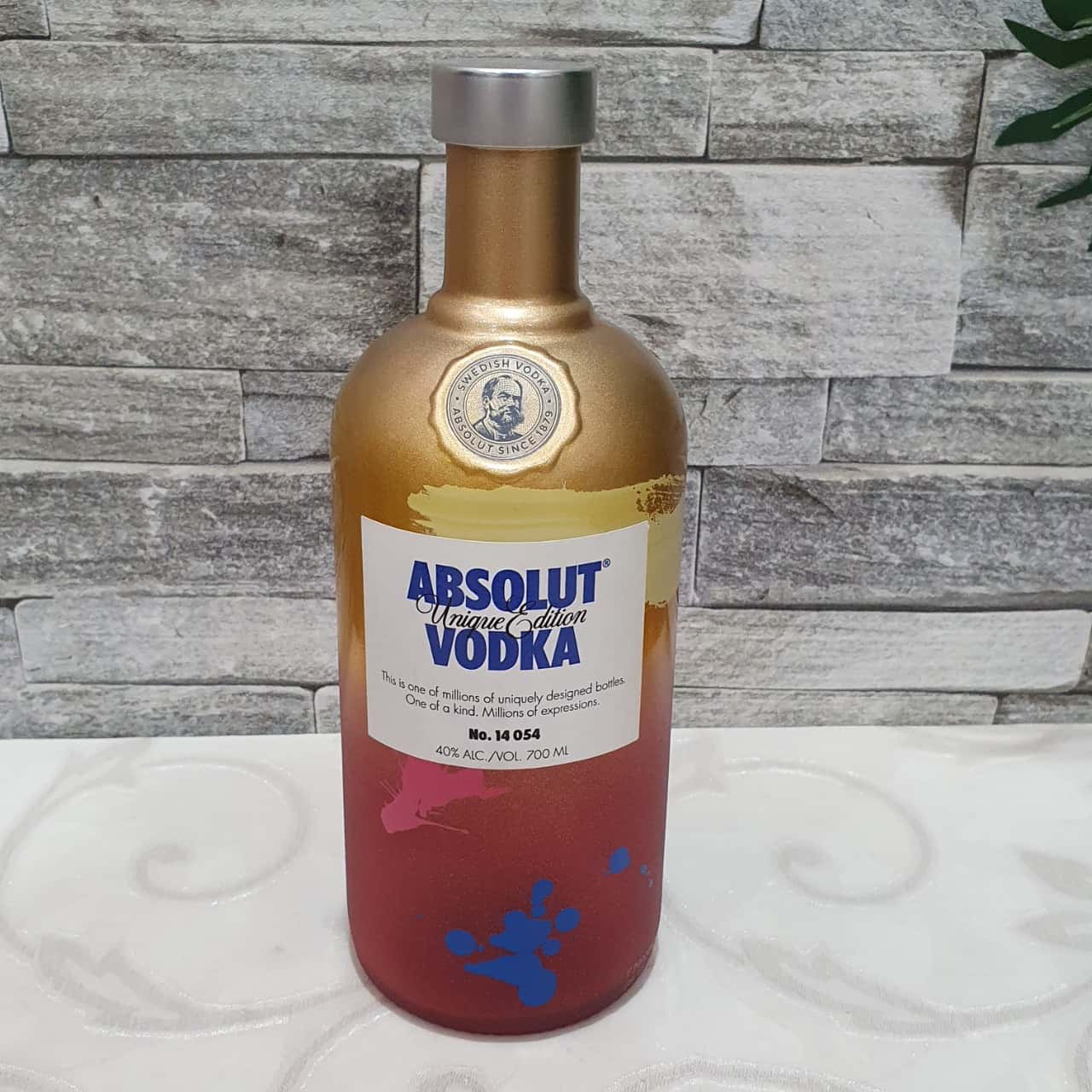 Collectable Unique Edition Absolute Vodka Bottle No. 14054 700ML Empty