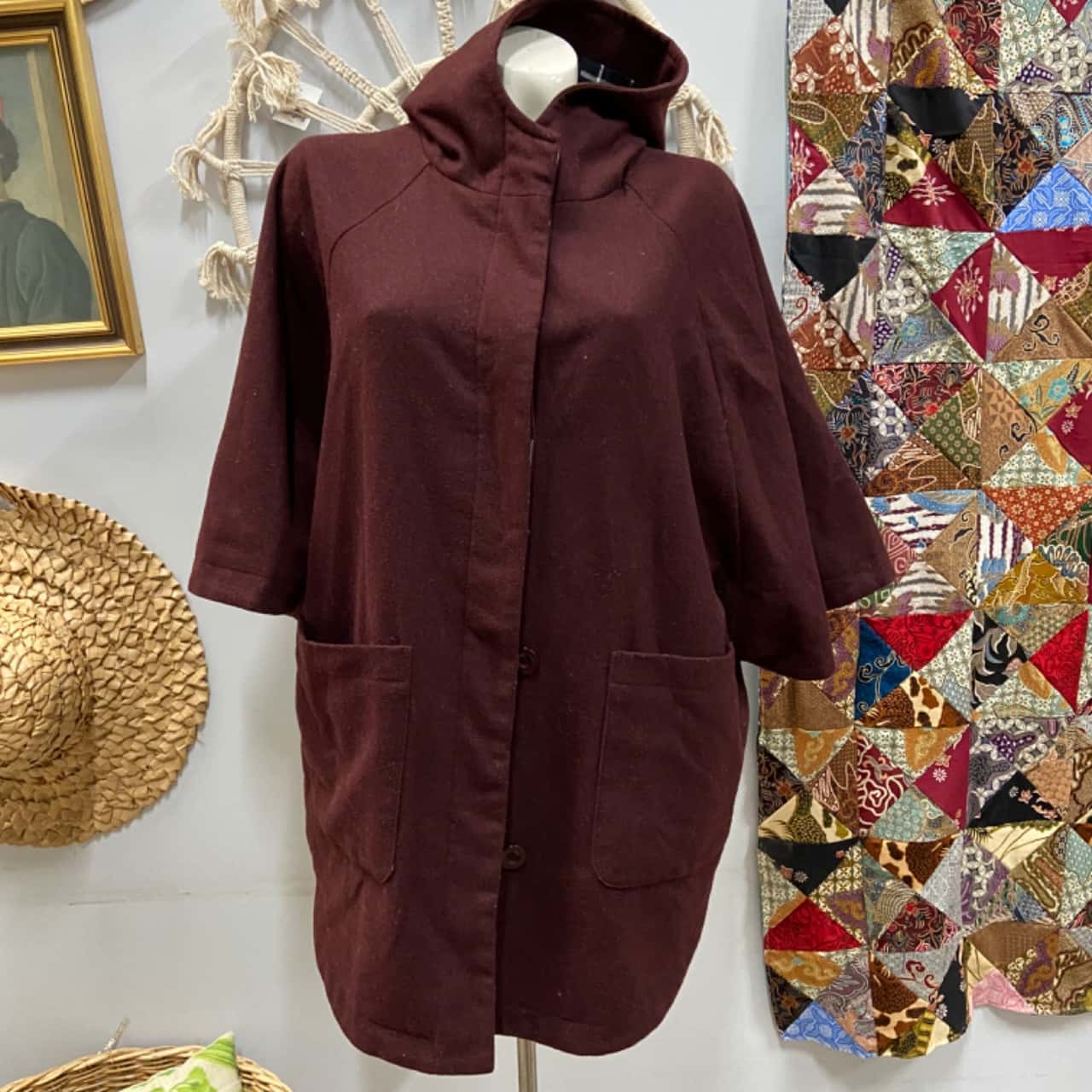 Gorman Womens Cape Hooded Jacket Size 12 Maroon (s)