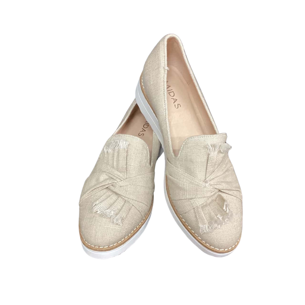 Midas Canvas Flats Womens Size 38 Beige (s)
