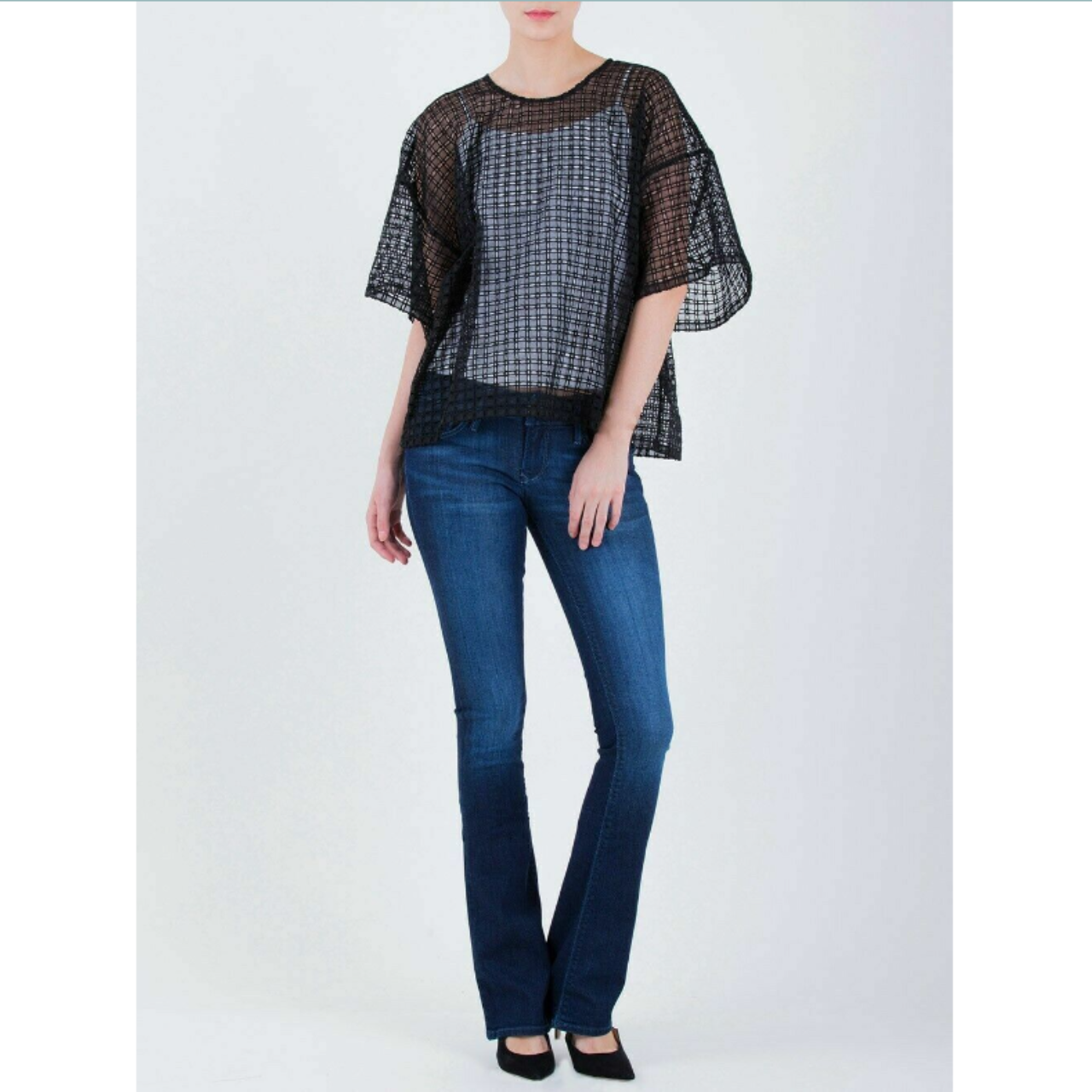 RRP: $450 Sass & Bide THE INNER SANCTUM Black Cubist Sheer Boxy Top ...