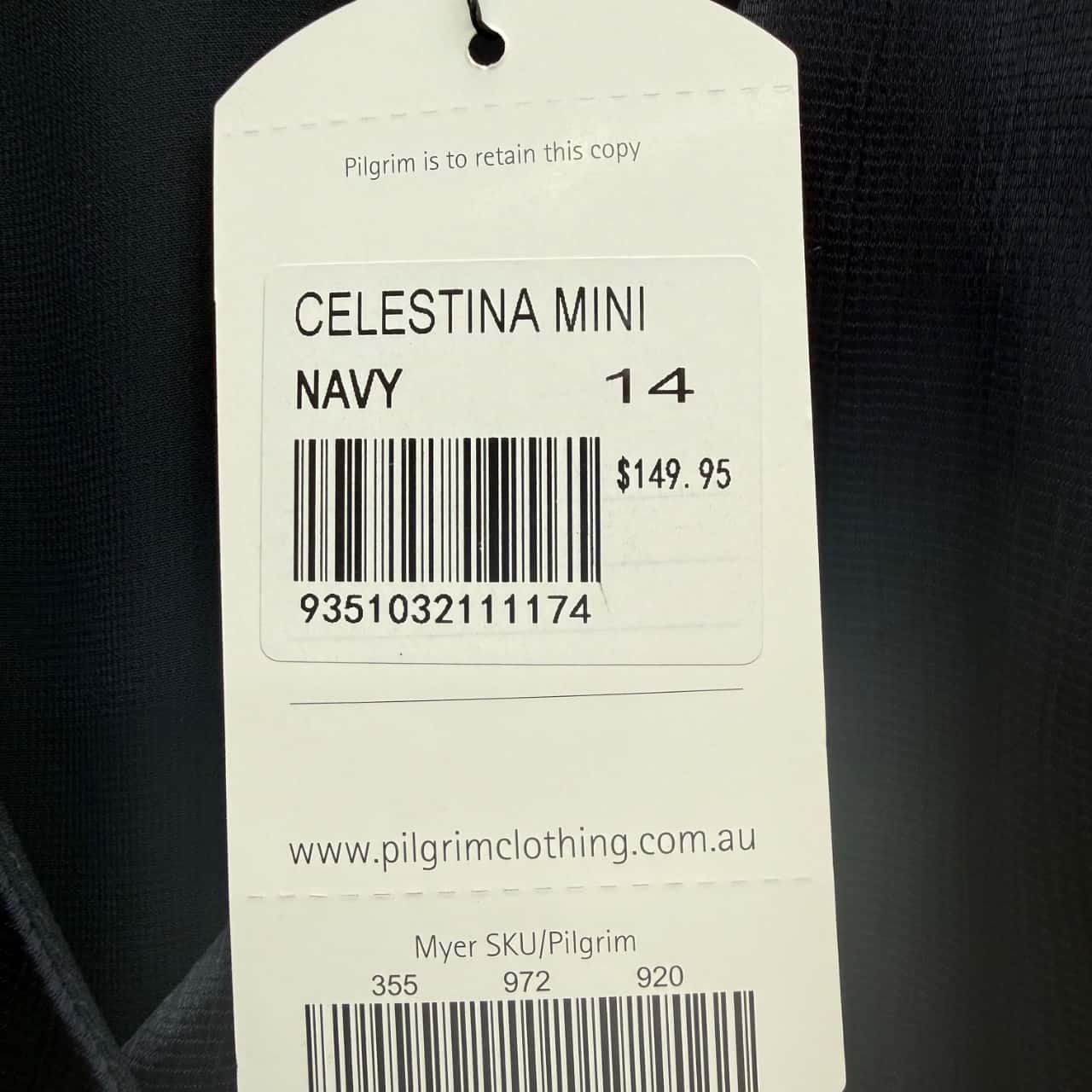 BNWT PILGRIM Navy Blue Wrap Dress Size 14