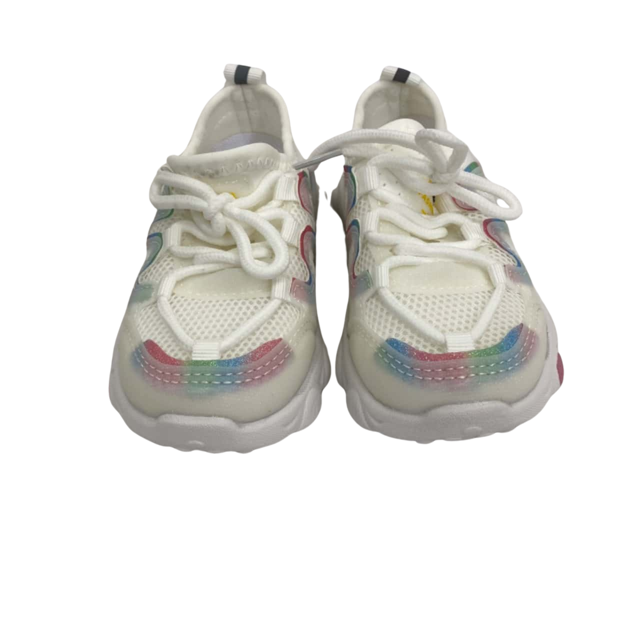 Kids Size 24 rainbow swirl shoes
