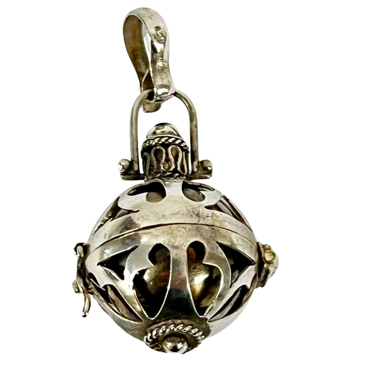 Bell Pendant 925 Silver - Pretty Gentle Bell Sound! (s)