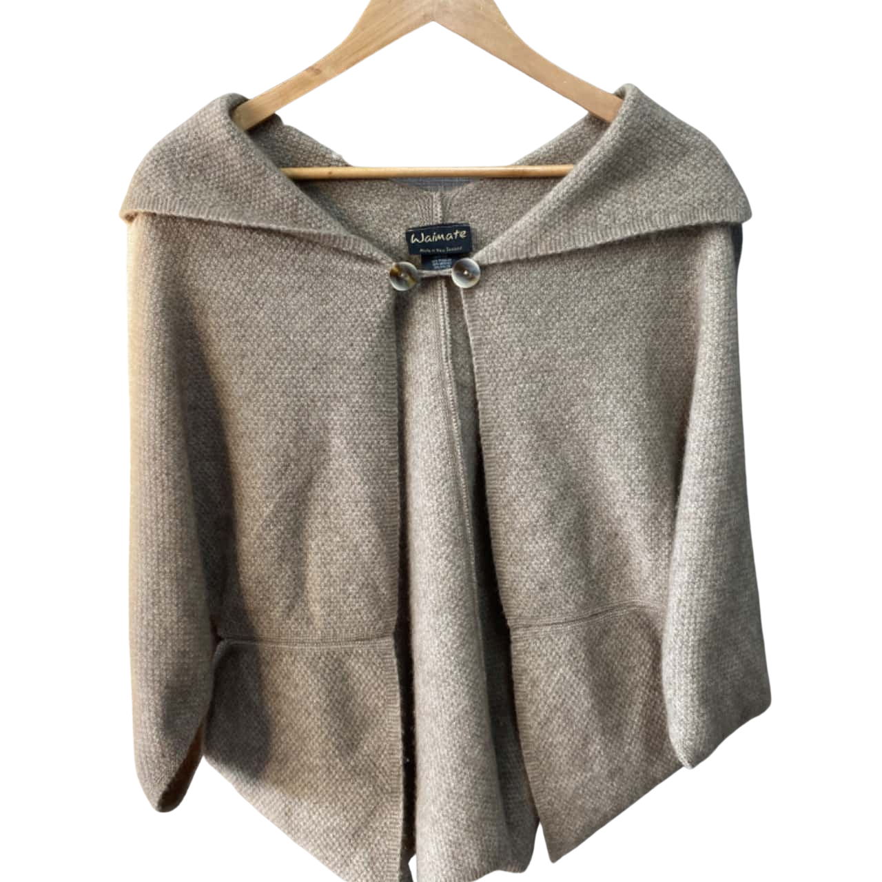 Waimate Womens Possum and Wool Ponchos / Pullover Beige (s)