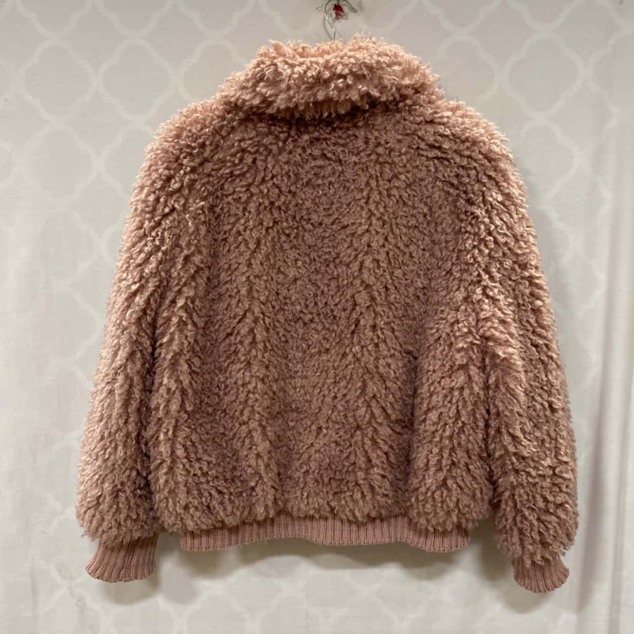 Zara TRF Collection Womens Size S Fluffy Pink Jacket