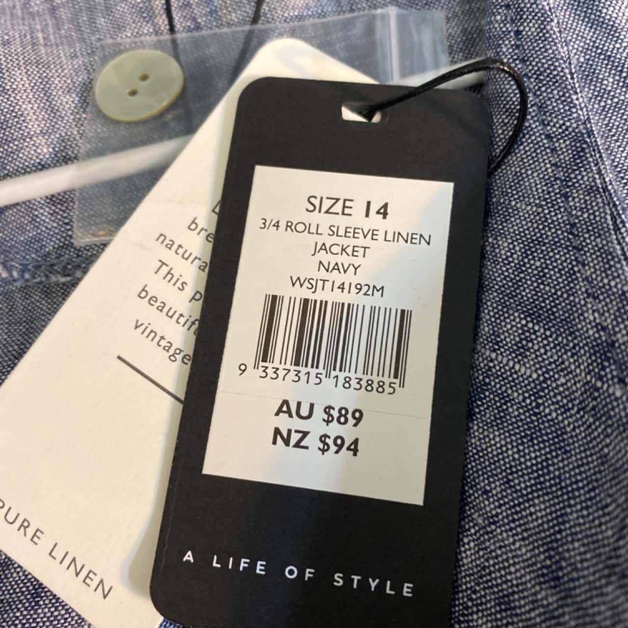 Maggie T Womens Size 14 Open Jacket Blue RRP $89(s)