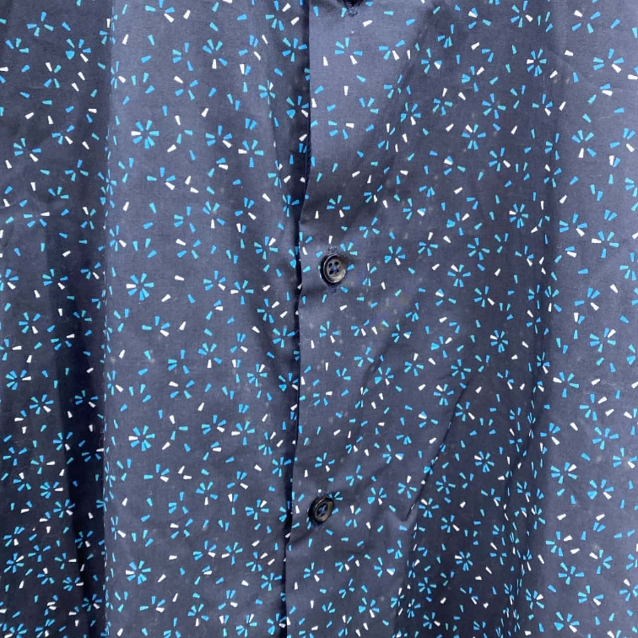 Tarocash Mens Size L Long Sleeve Blue / Pattern Shirt