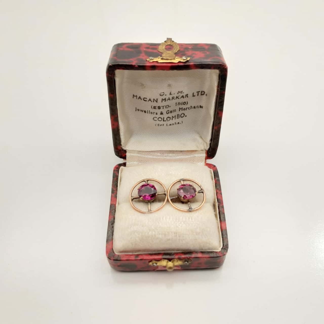 Antique/Vintage Sri Lankan Amythst Gemstone Gold Cufflinks