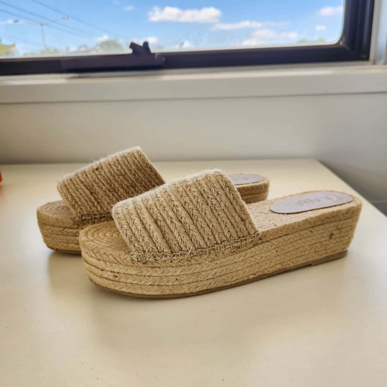 Seed Heritage Rope Woven Slide Flatform Sandals Size 9(s)