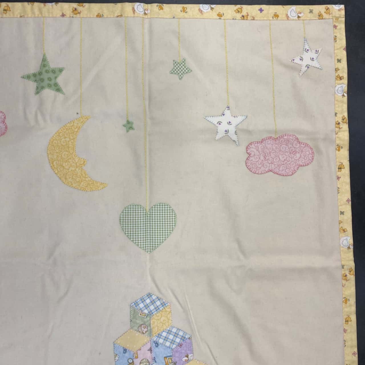 Handmade. Blanket / hanging. Lined and edged design. Garden of stars ...