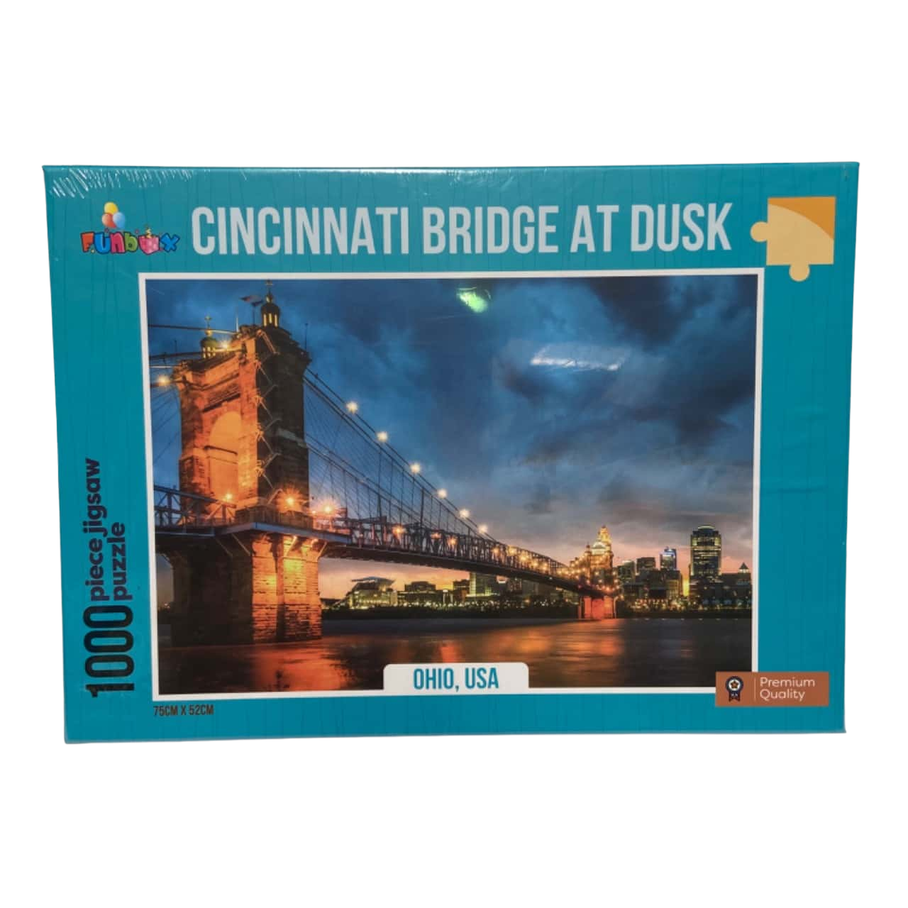 Funbox Cincinnati Bridge at Dusk 1000 Piece Jigsaw Puzzle SEALED(s)