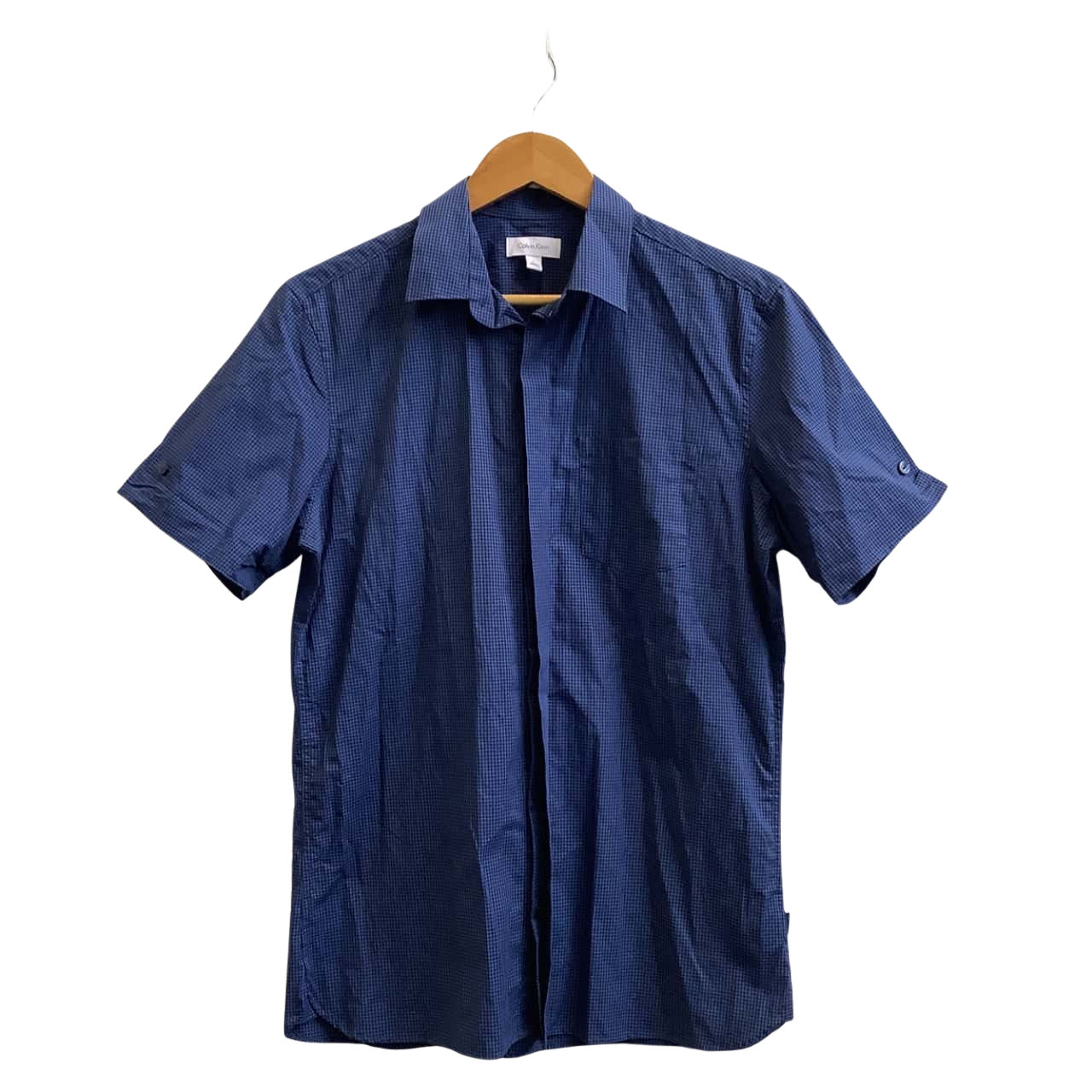 Calvin Klein Mens Size S Graph Check Shirt Blue/Black(s)