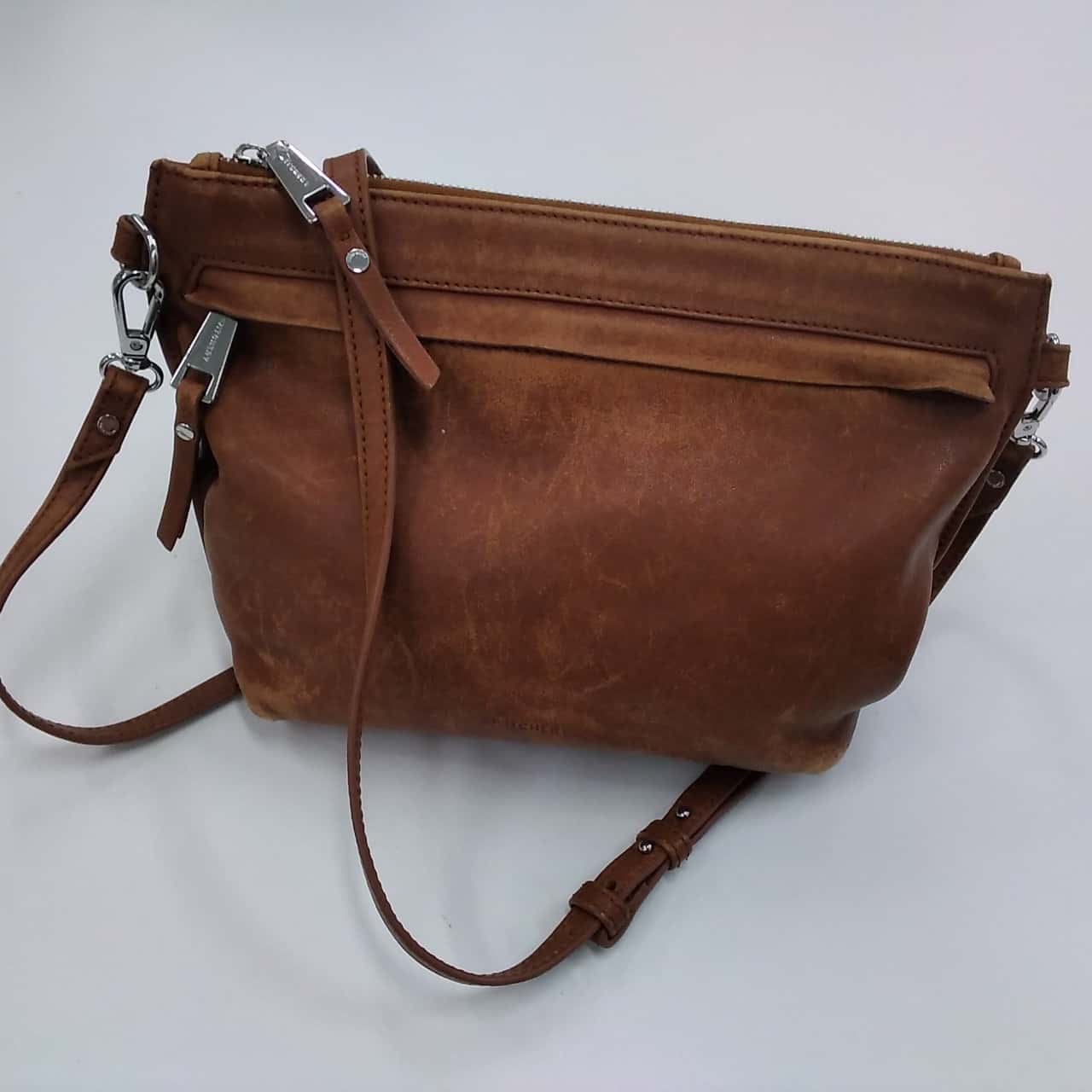 Womens S Brown Leather Crossbody Bag by Witchery (666)(s)