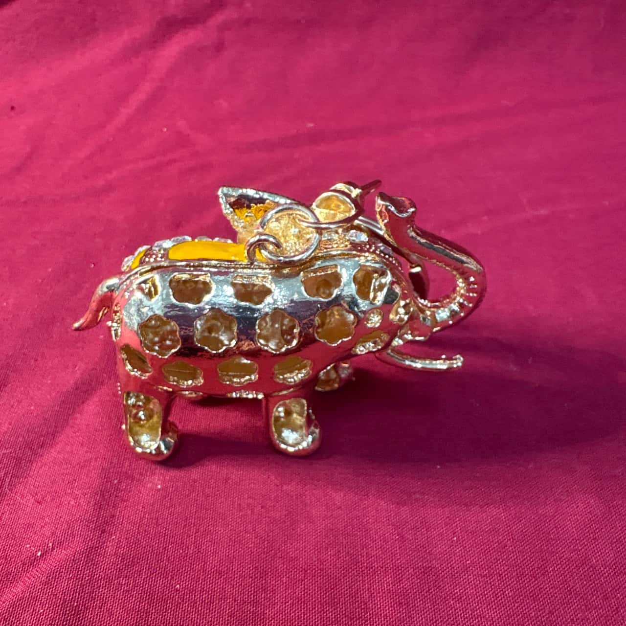 Women's Rhinestone Elephant Key Chain/Bag Charm Featuring Red & Yellow ...