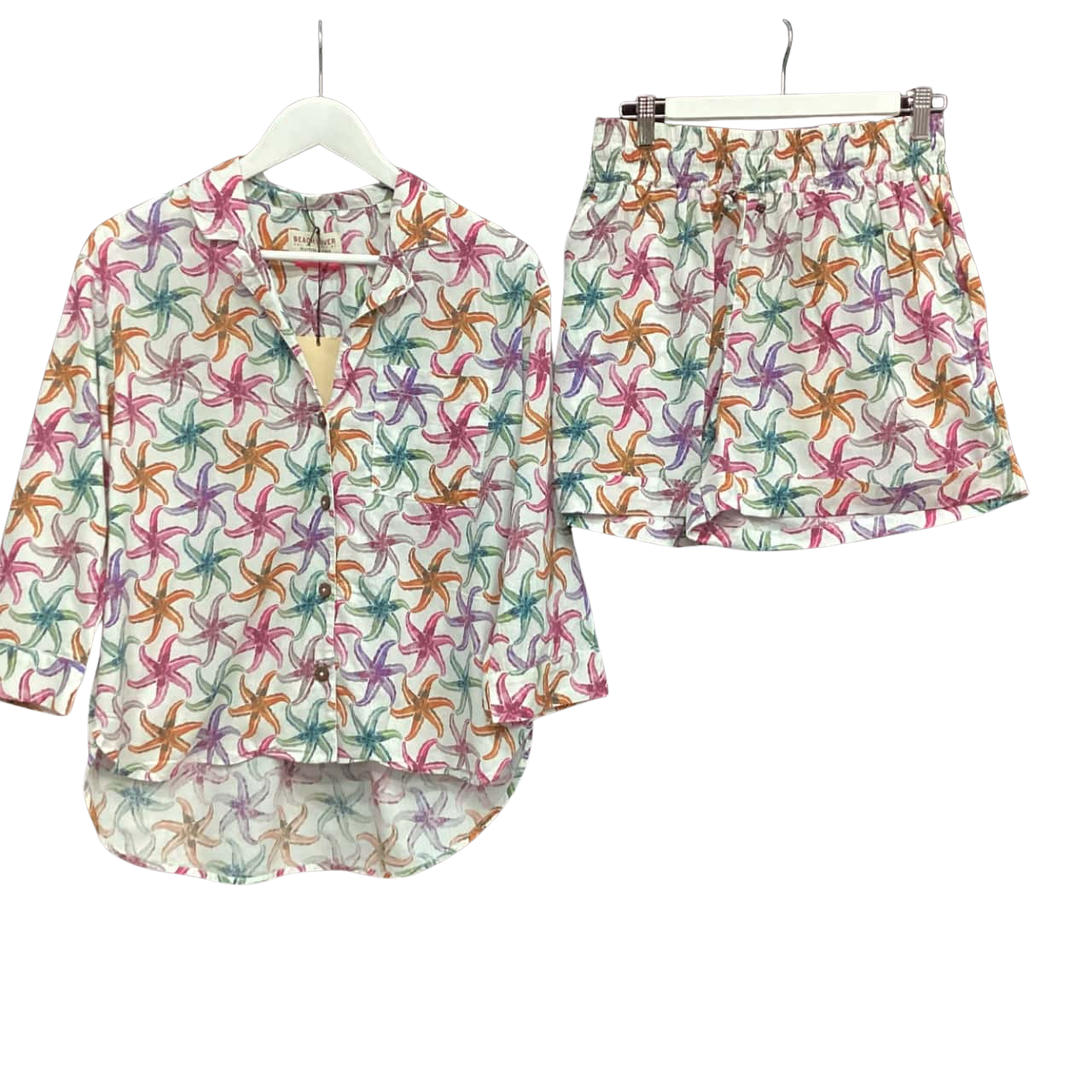 NEW - Scotch & Soda Womens Size 36 Pattern / White Short & Top Set